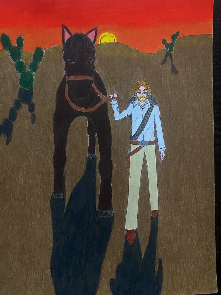 ArtStation - Sunset cowboy