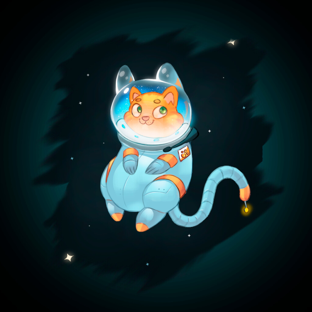 ArtStation - Machas, the astro-cat