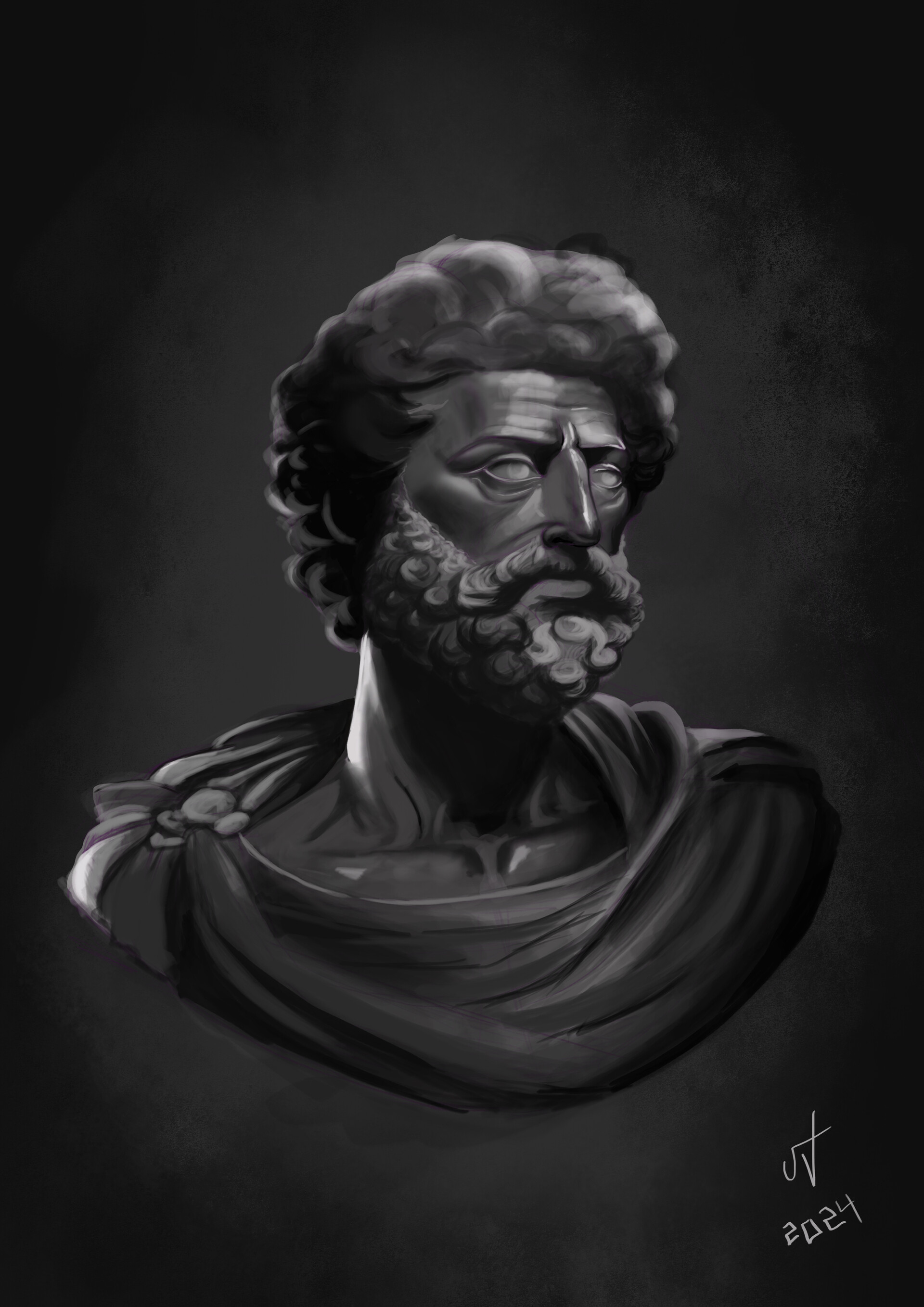 ArtStation - Digital painting of Marcus Aurelius