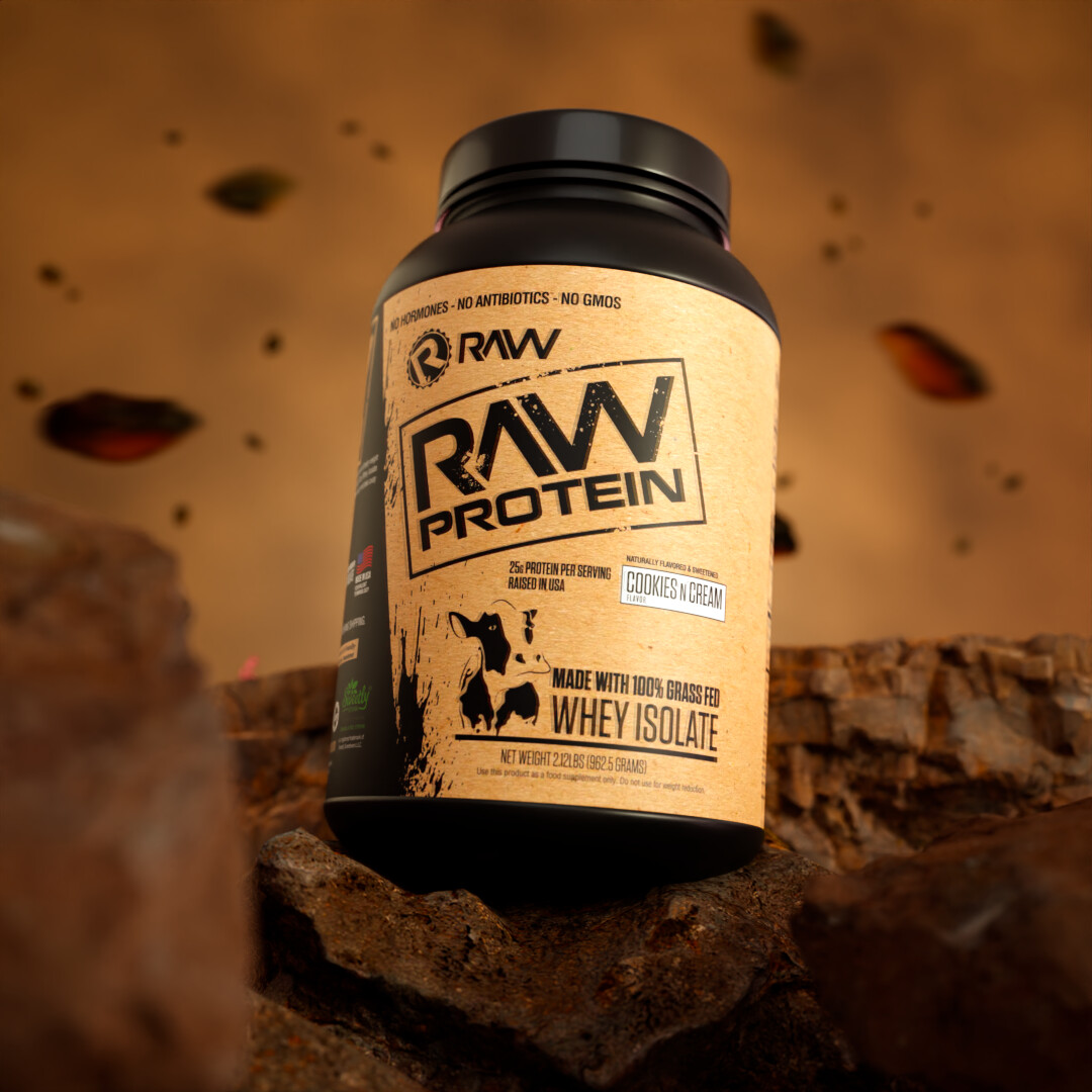 ArtStation - 3D Product Visualization - Whey Protein Raw Nutrition