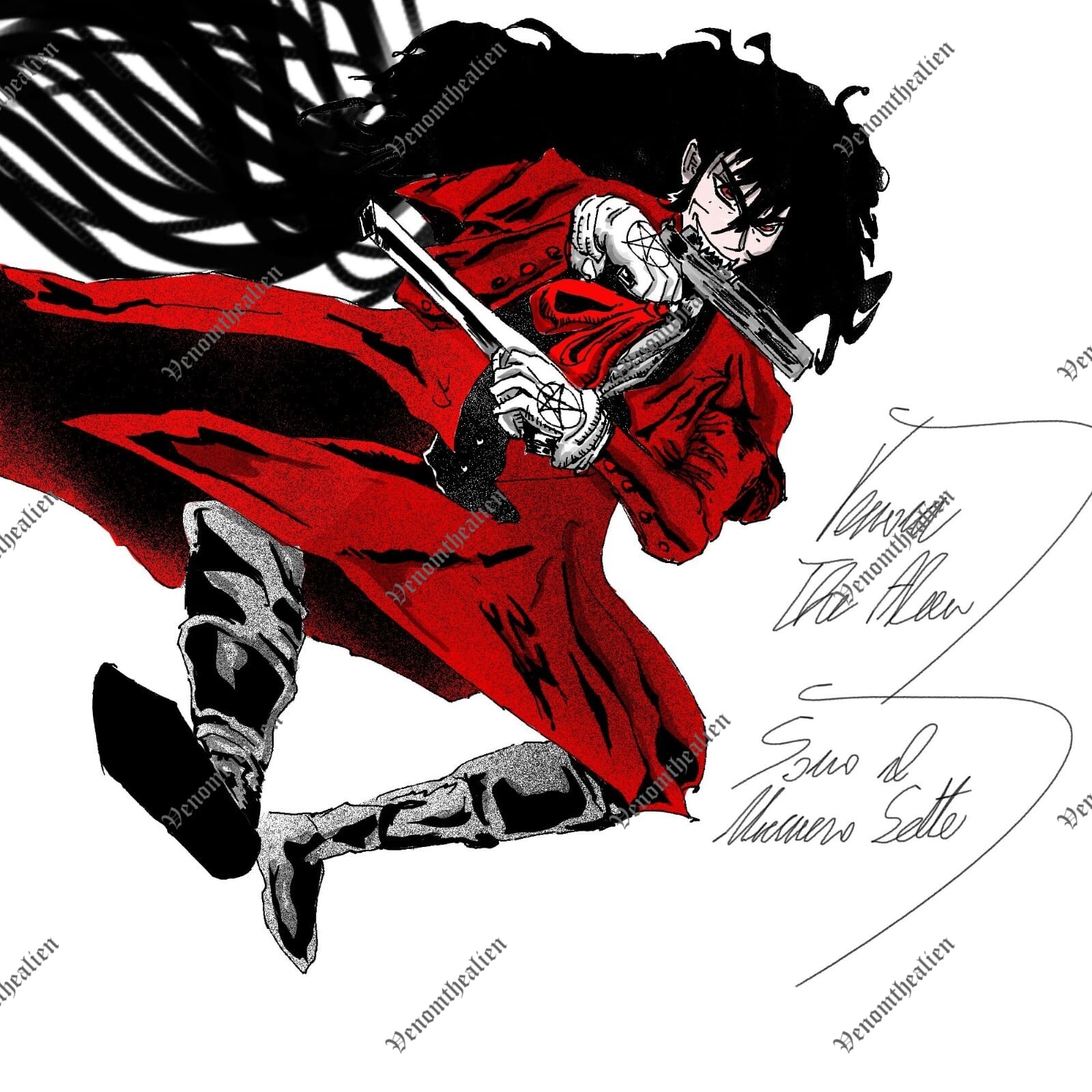 ArtStation - disegnando Alucard (Hellsing)...
