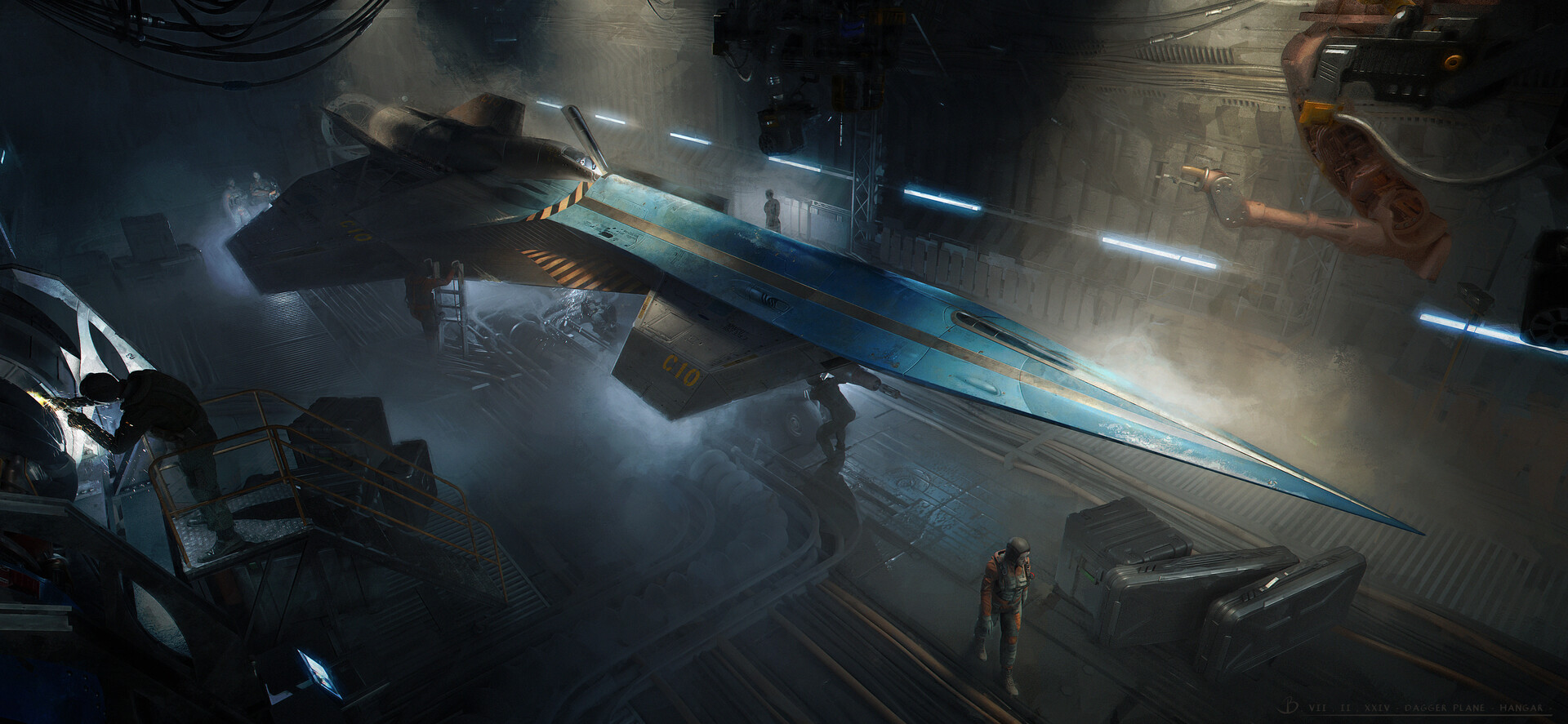 ArtStation - Dagger plane - hangar