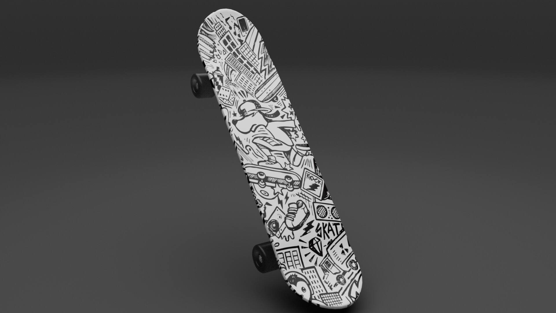 ArtStation - Skateboard (3D model using Maya)