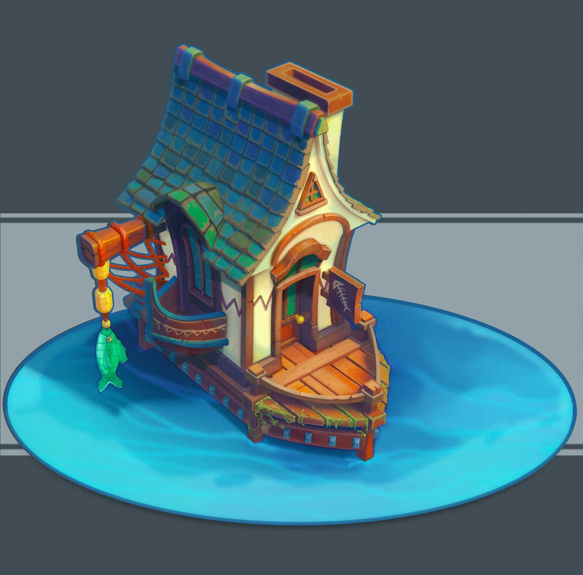ArtStation - Fish tavern on the water