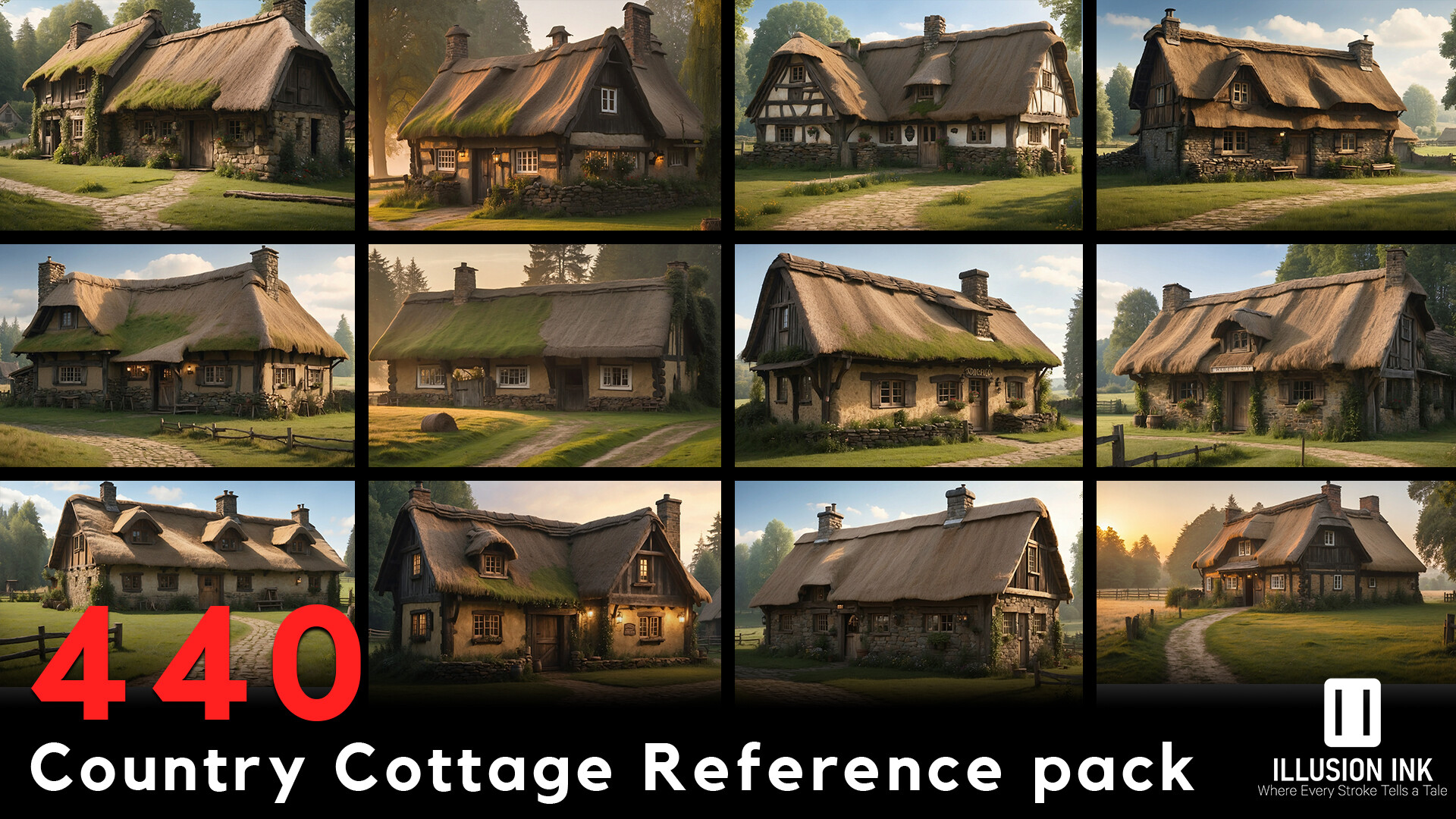 ILLUSION INK - 440 Country Cottage Reference pack | 8K
