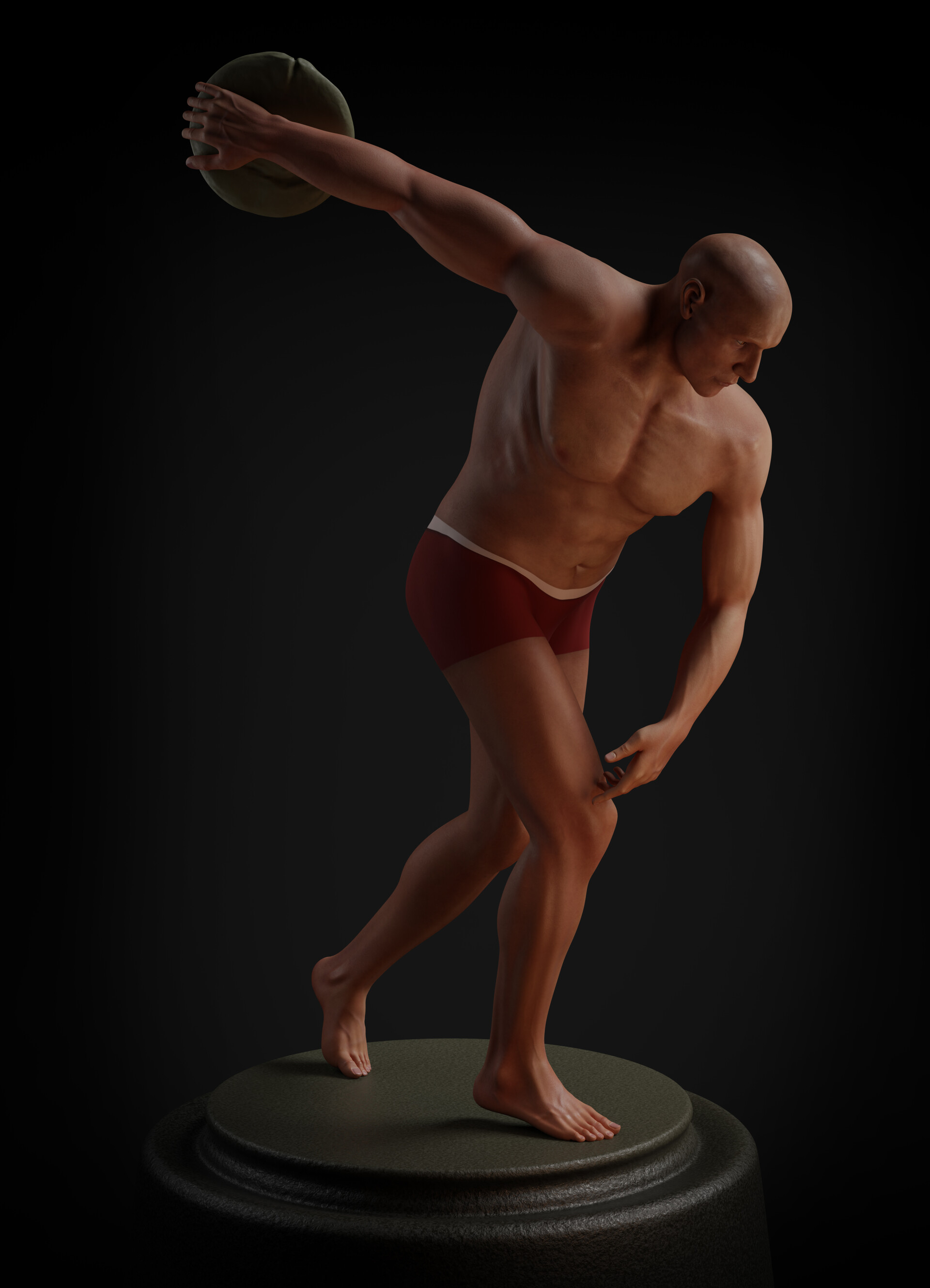 ArtStation - Sculptures statue of a discus thrower