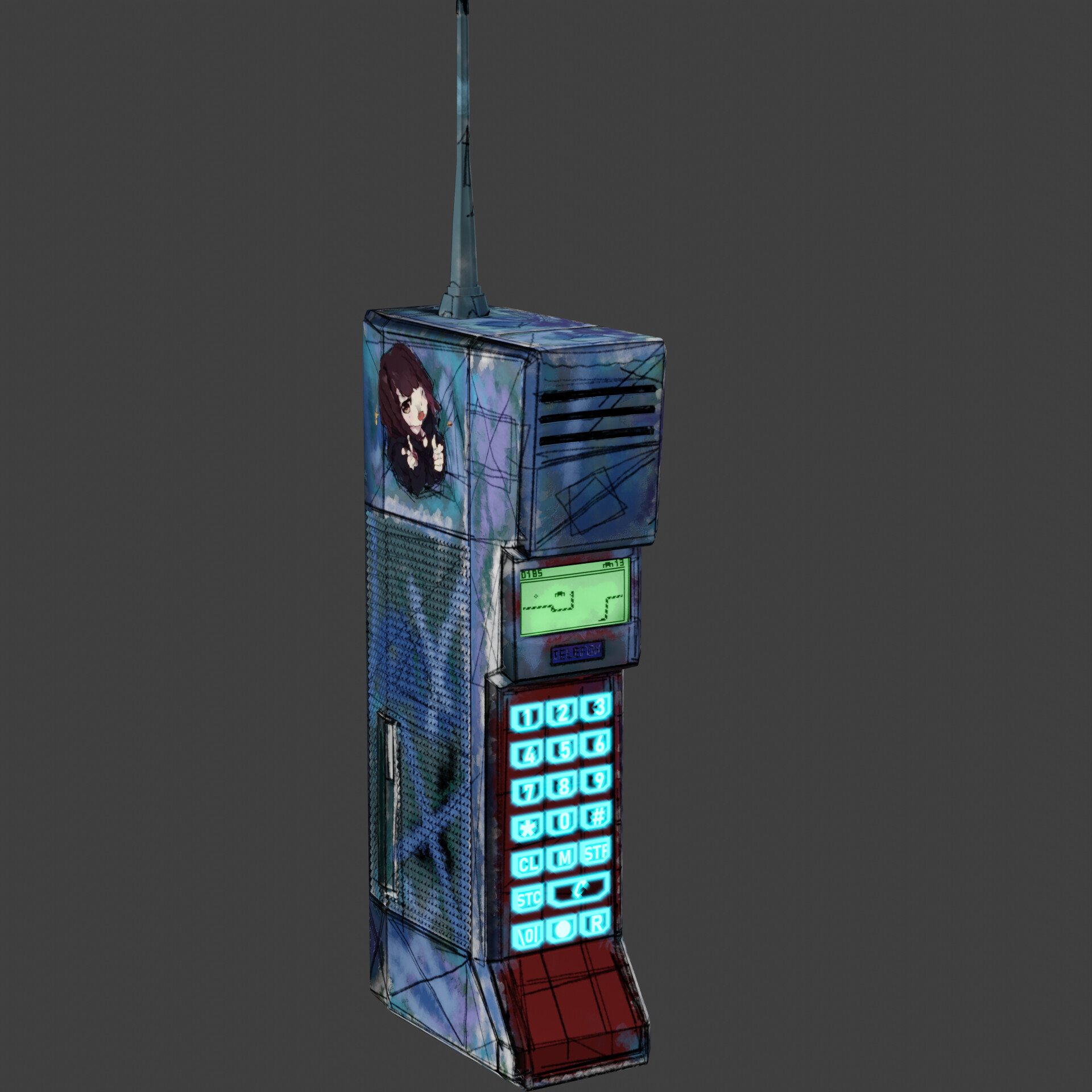 ArtStation - Old phone with Hand-Painted Texture
