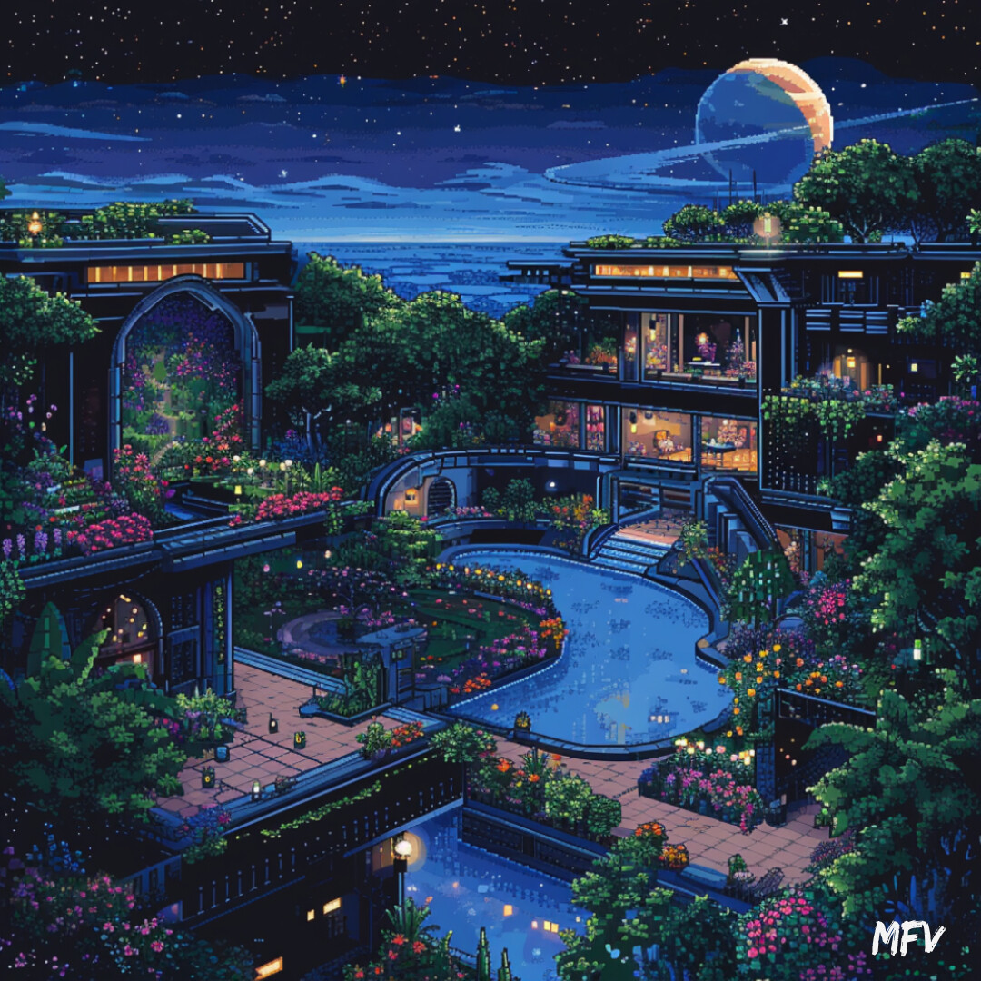 ArtStation - Pixel Paradise: Cyberpunk Oasis Edition