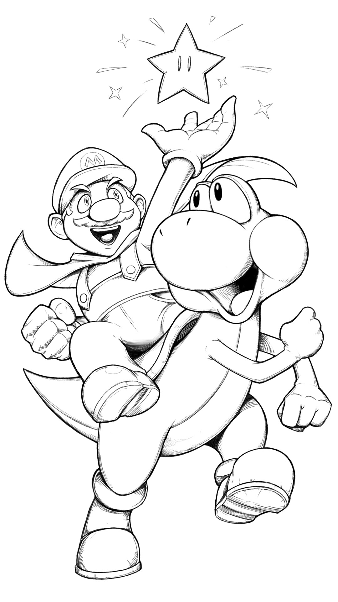 super mario bros yoshi coloring pages