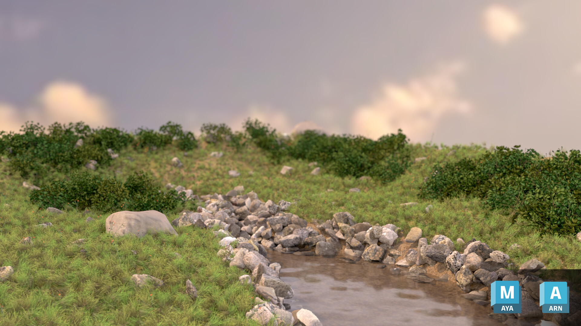 ArtStation - 3d Landscape modeling using maya render in arnold