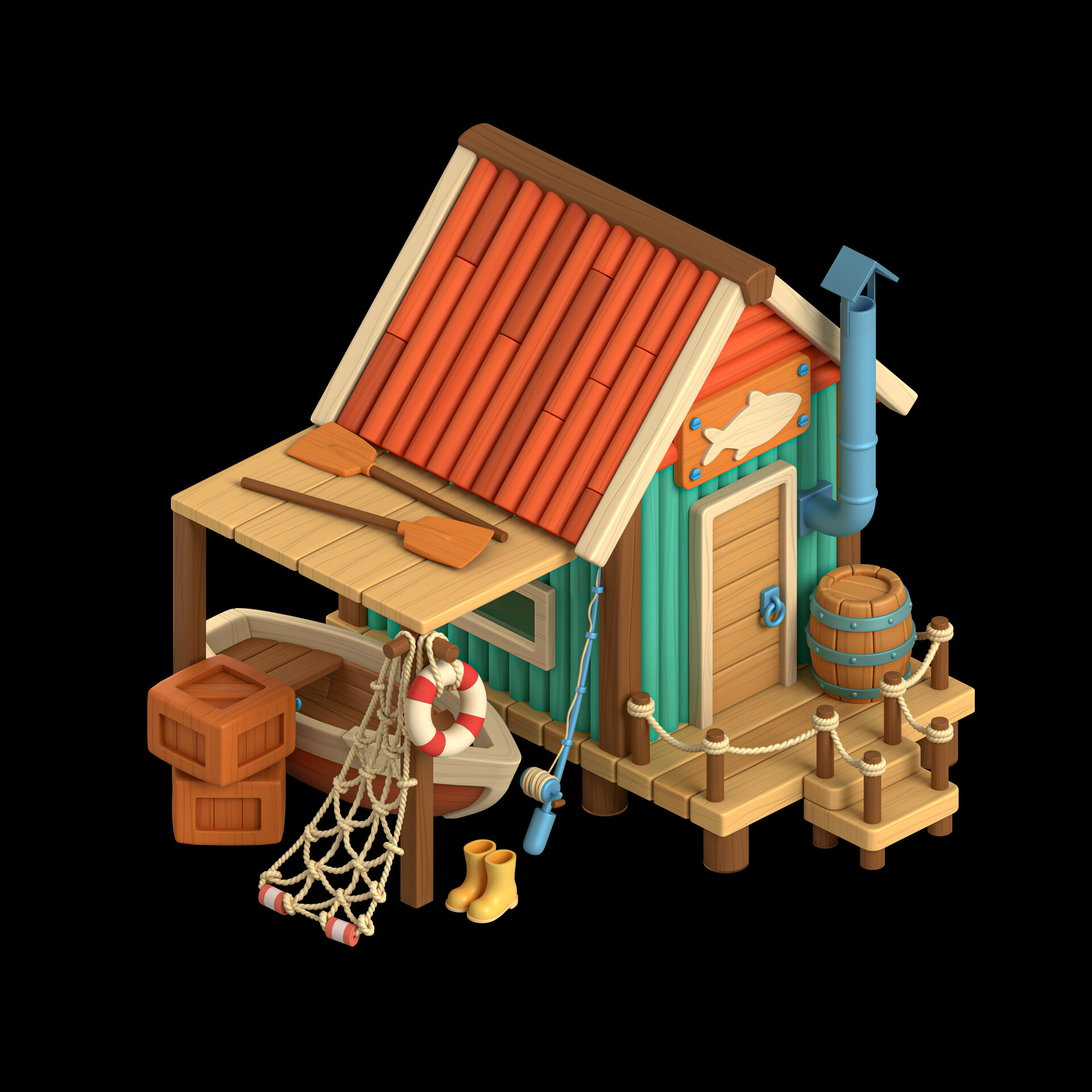ArtStation - Fisherman Cabin