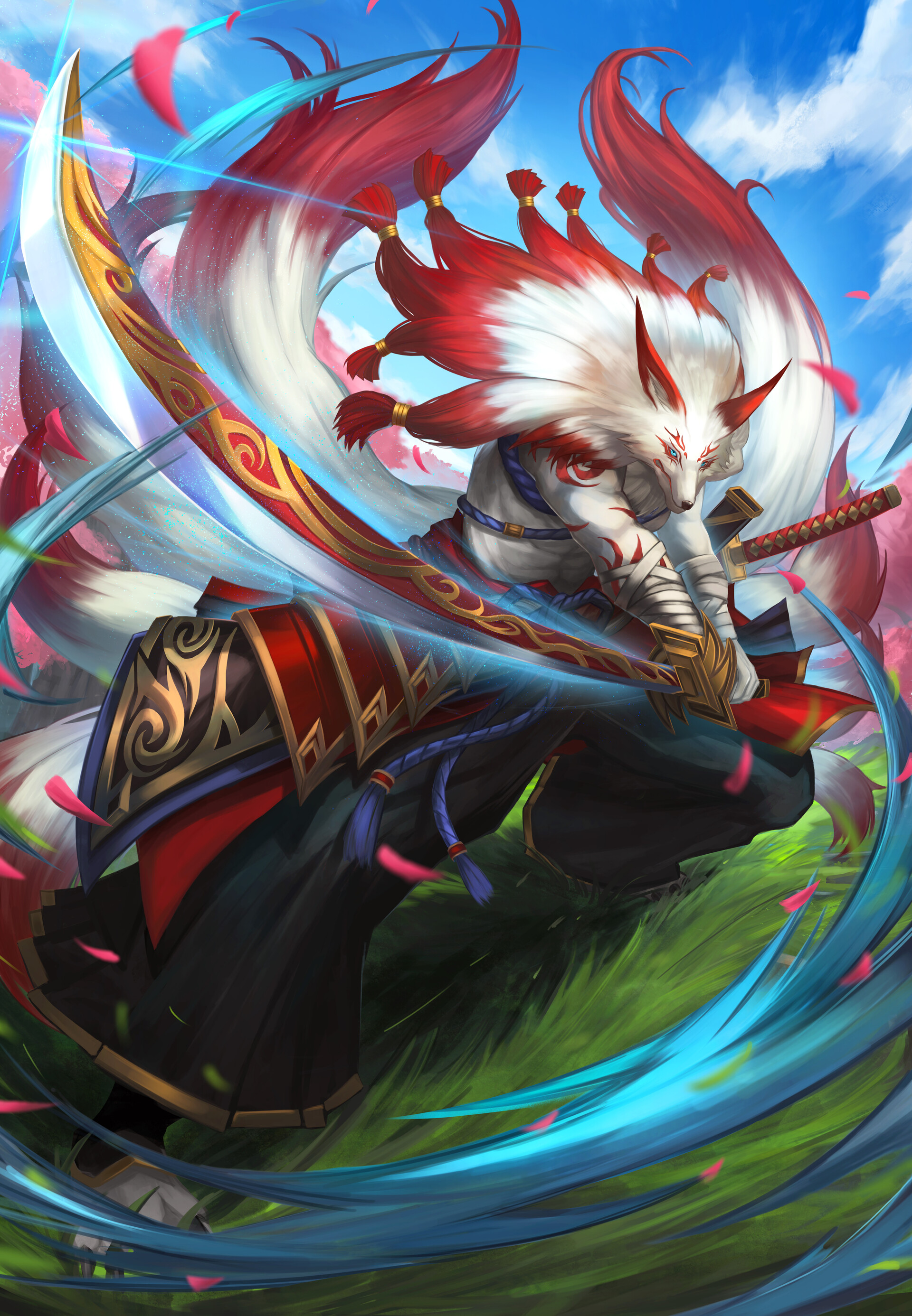 ArtStation - original fox samurai
