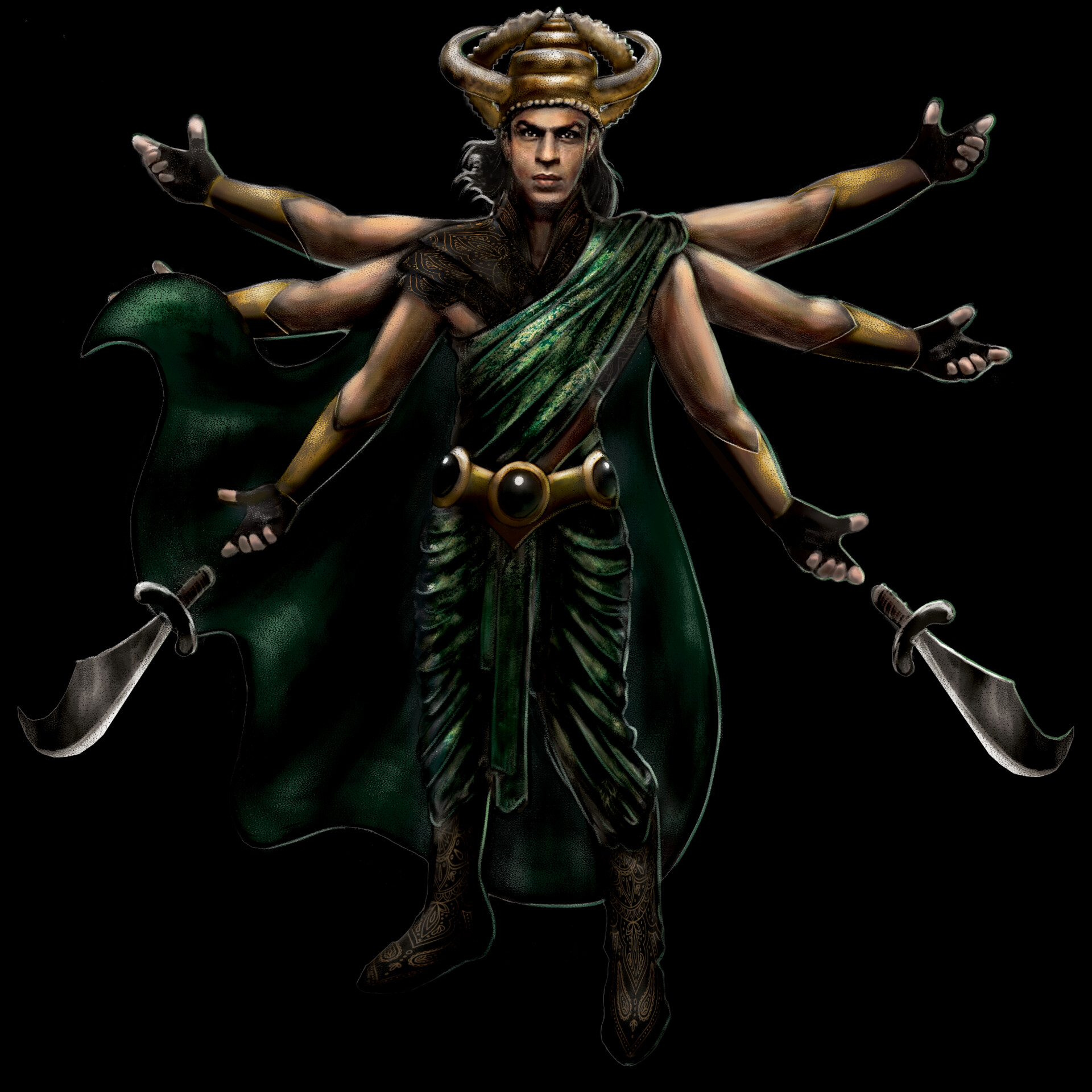 Sebin Siby - Concept art of SRK as an Indian god variant of LOKI