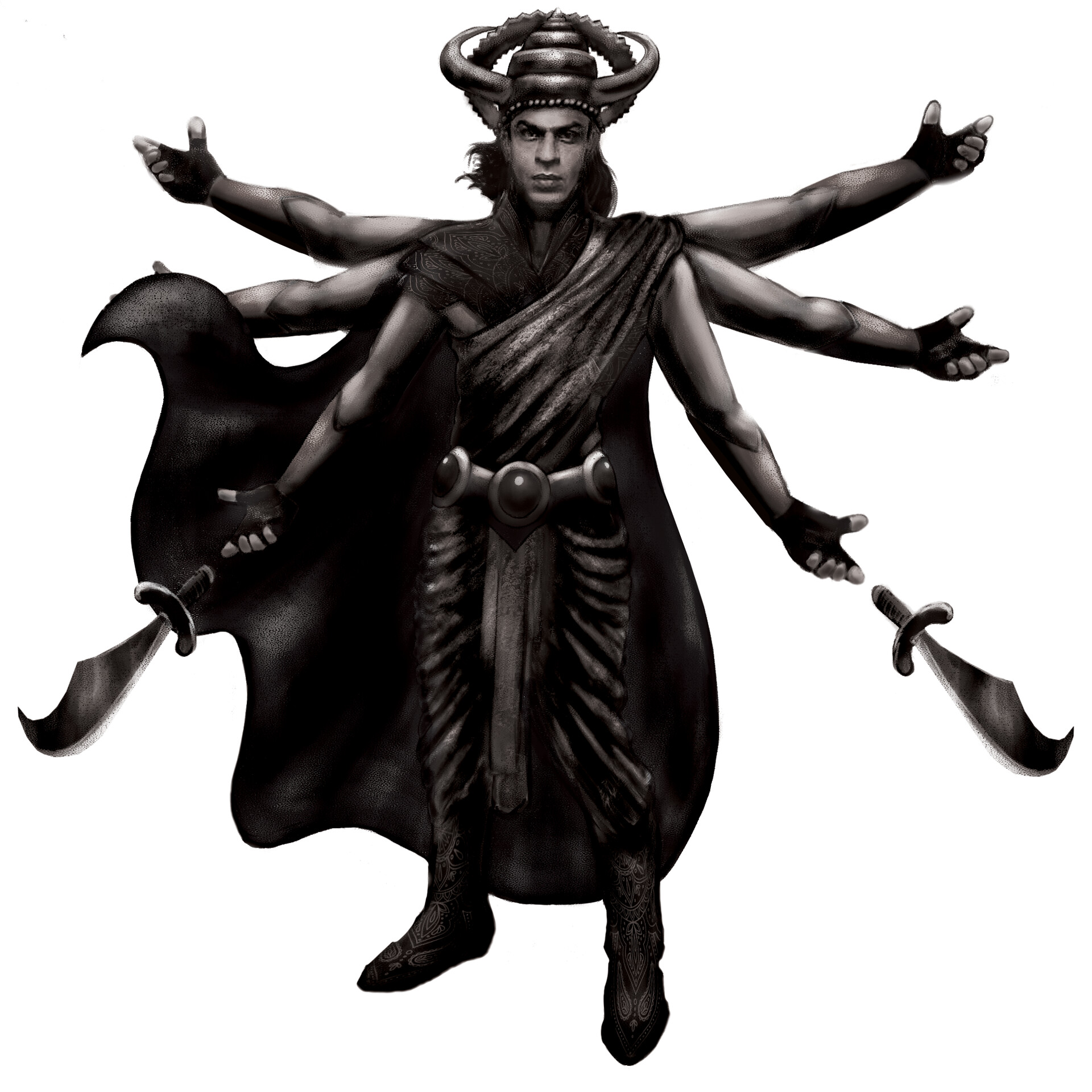 Sebin Siby - Concept art of SRK as an Indian god variant of LOKI