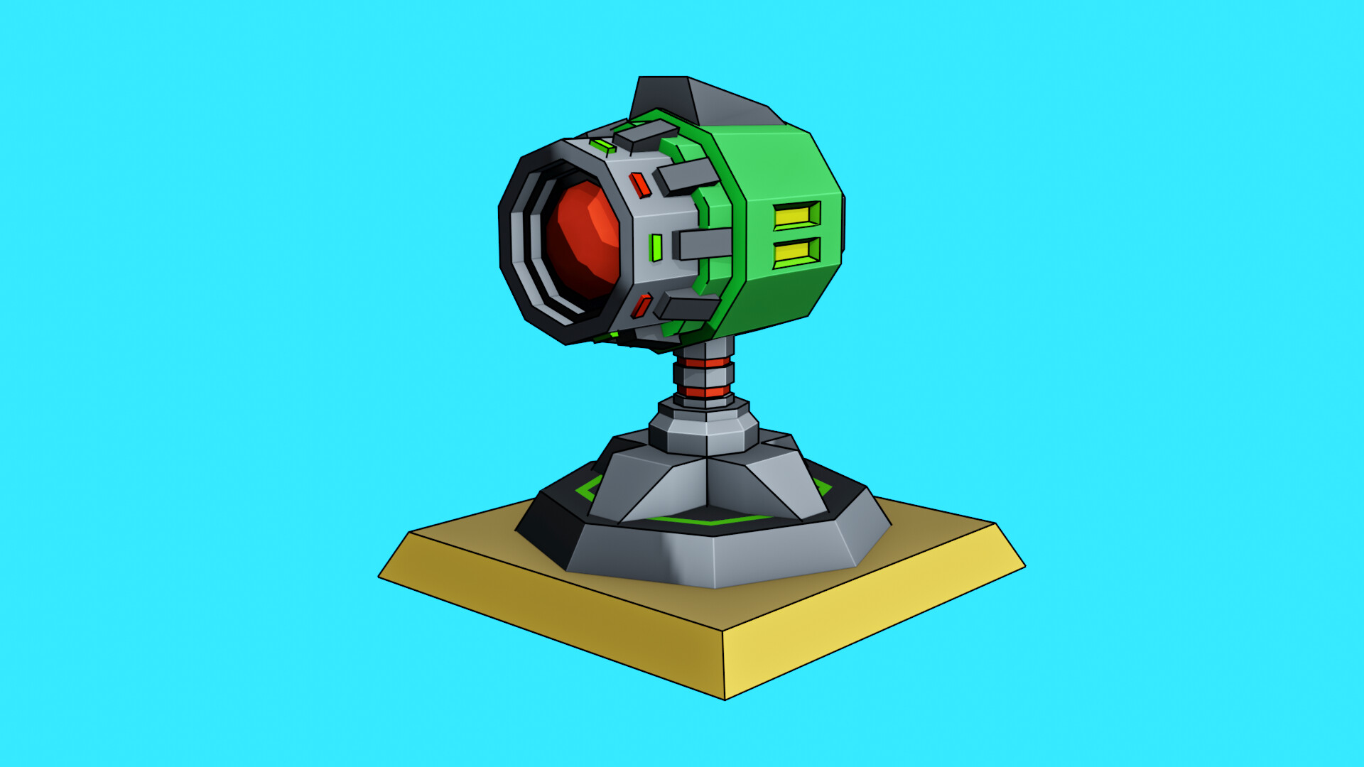 ArtStation - Low poly laser Turret
