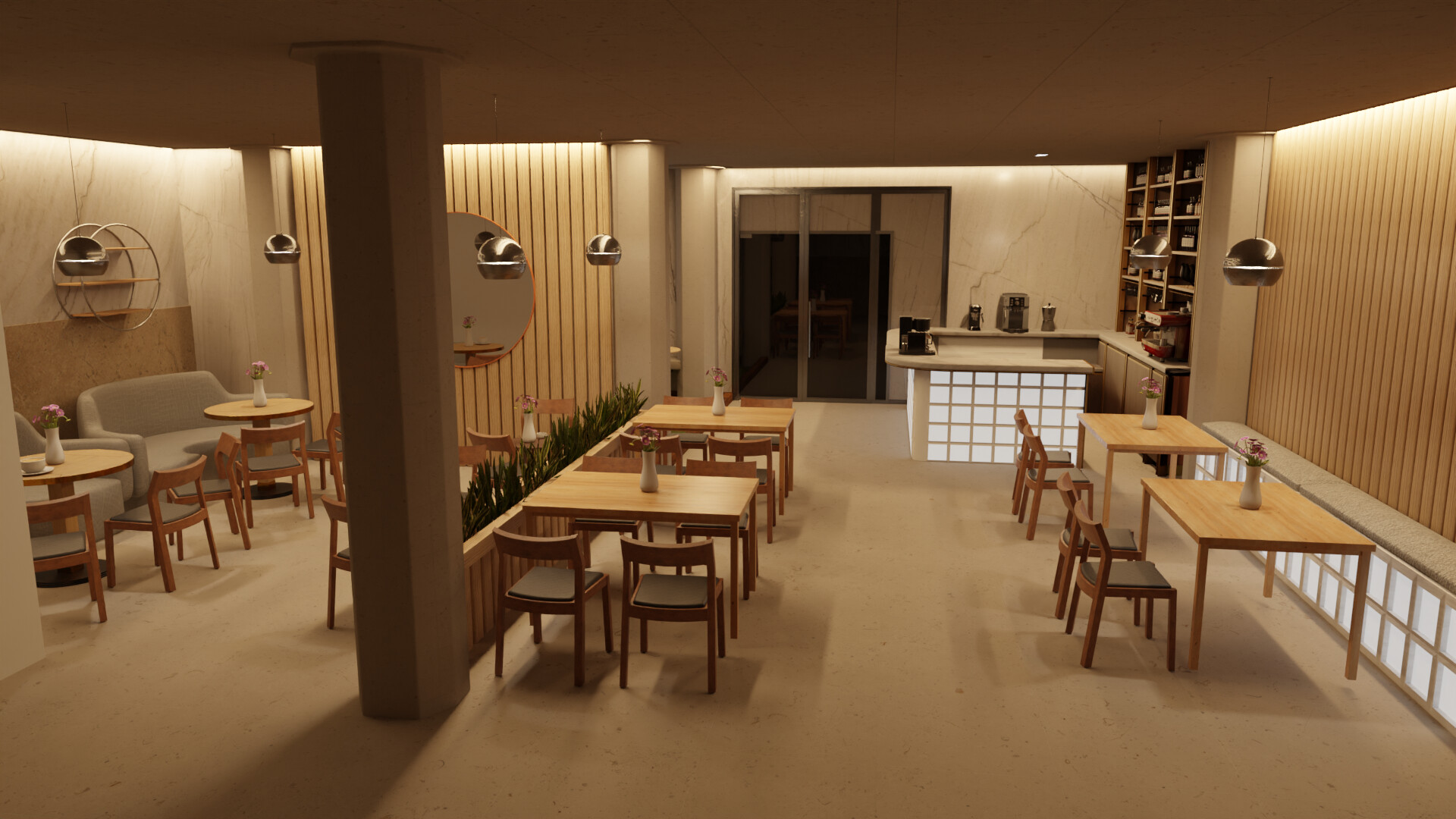 ArtStation - Cafe Interior Design Project Blender