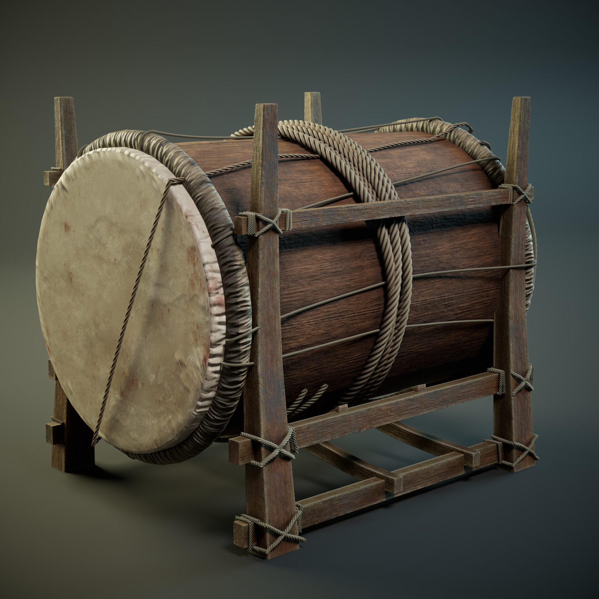 ArtStation - Medieval wooden Drum (3d model)
