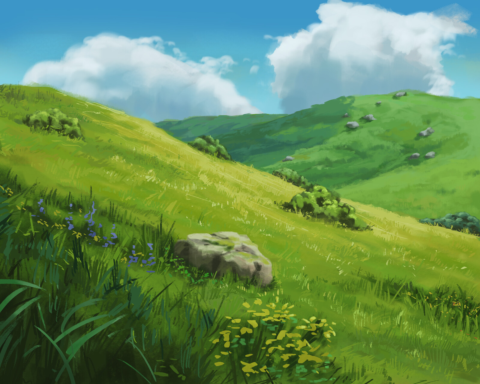 Ace Thar - Grass Field Art Study