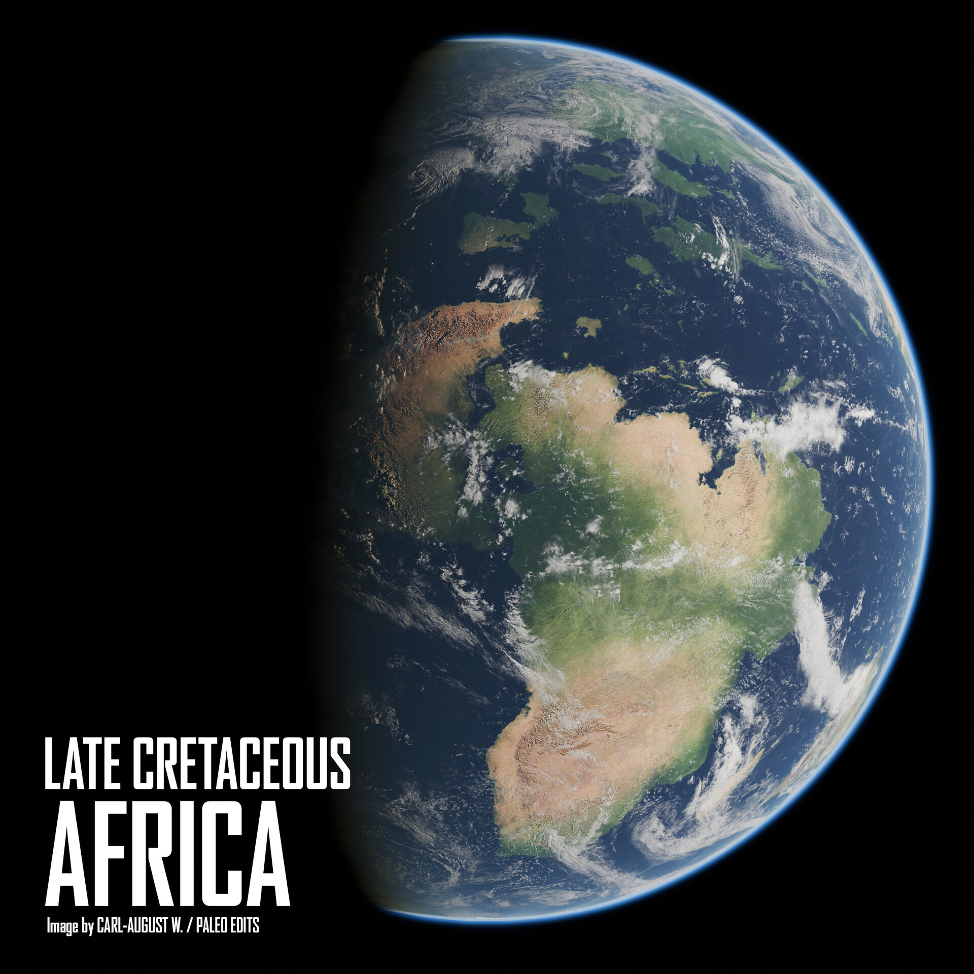 ArtStation - Late Cretaceous (Prehistoric Planet) 3D globe v1