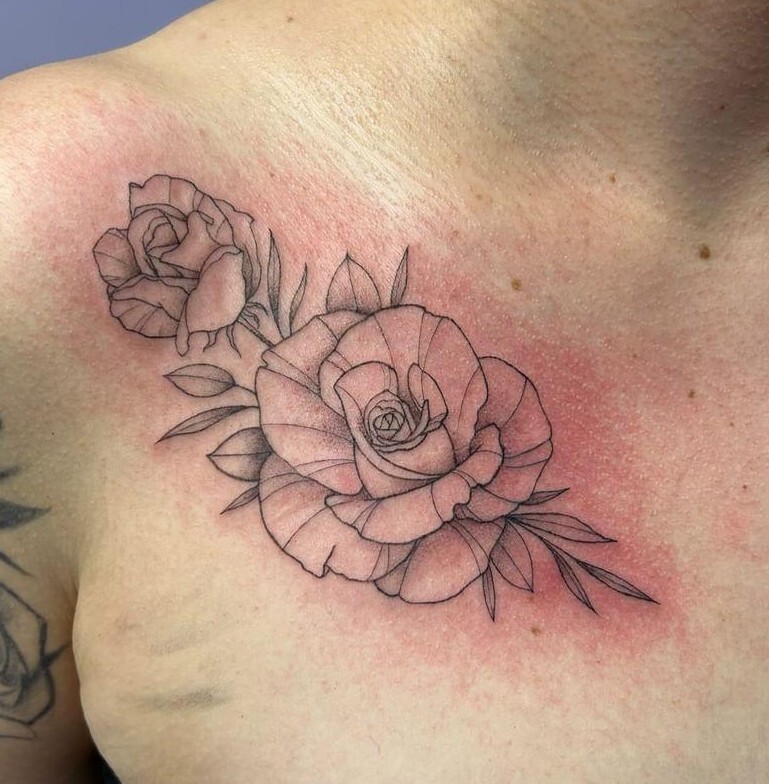 ArtStation - Fineline dotwork roses