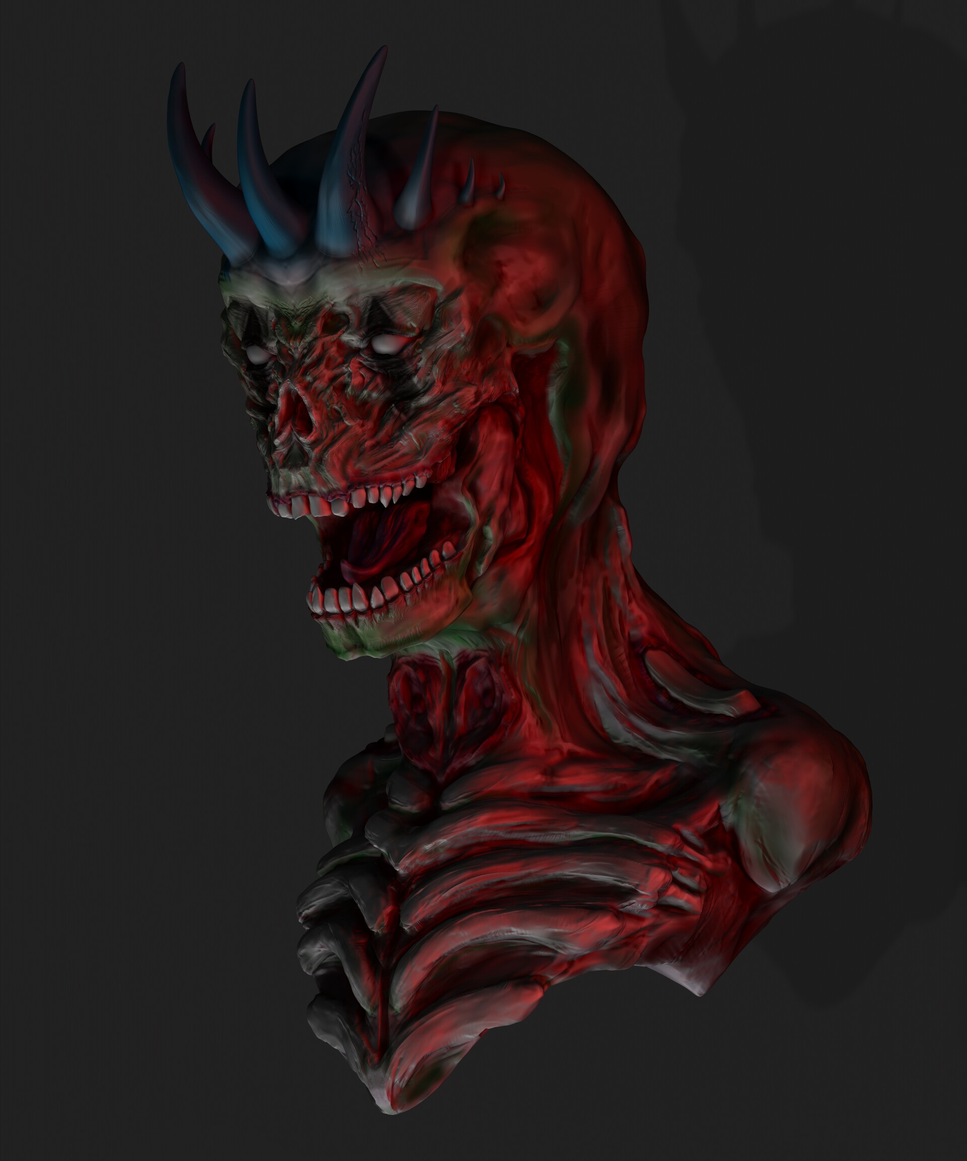 ArtStation - Horned Skull Bust