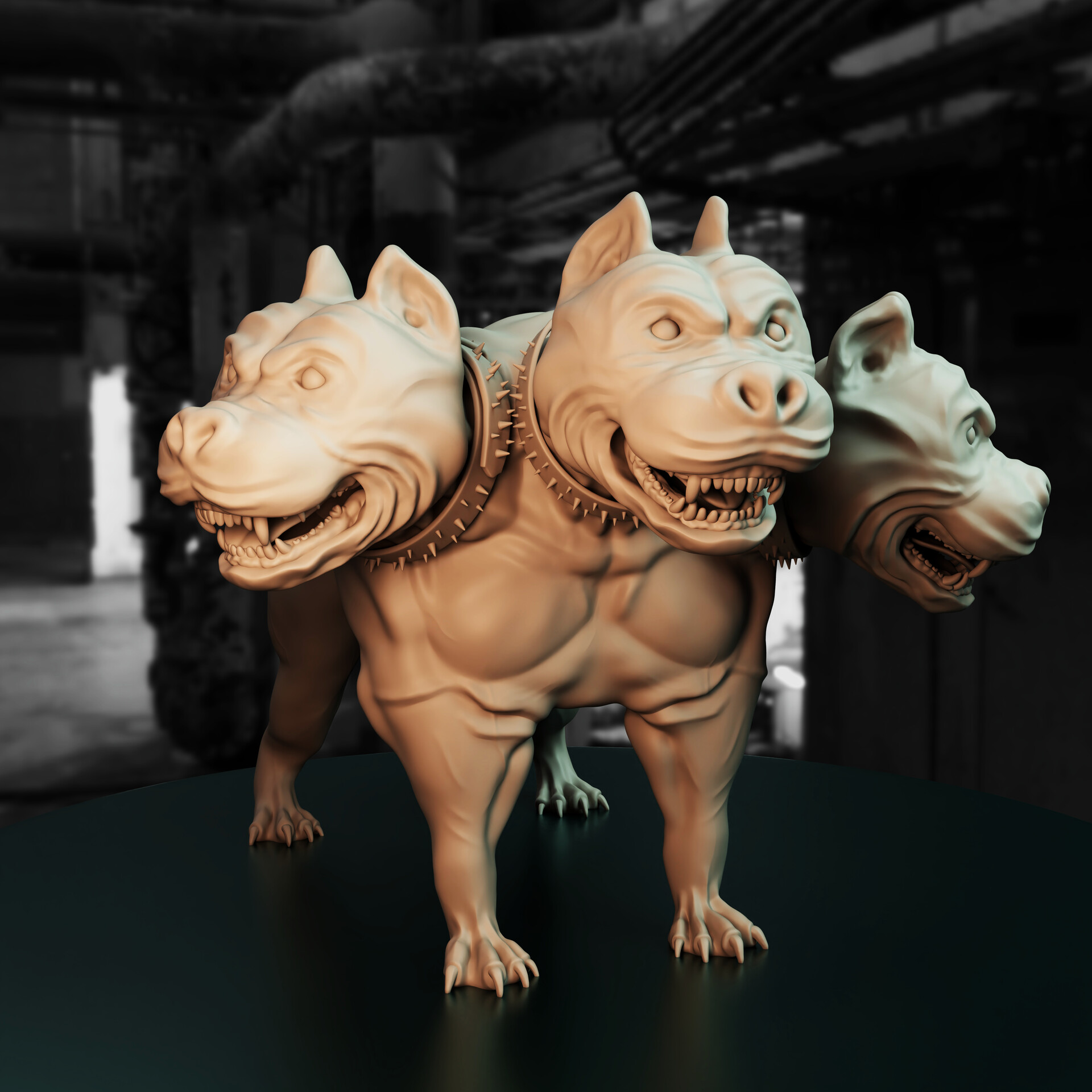 ArtStation - Triadax- the three head dog