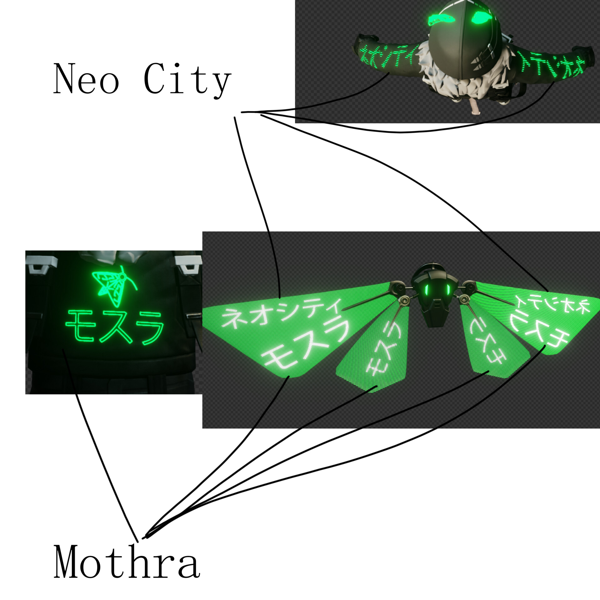 Spirits Fish - Neon Legends Fortnite skin concept