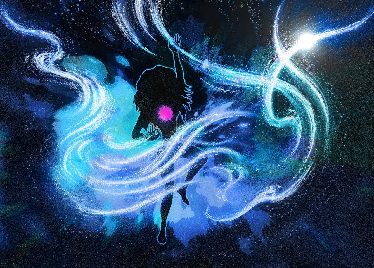 ArtStation - Dance in light energy flows. the universe is dancing the ...