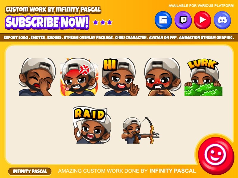ArtStation - 🧔🏽Custom Chibi Boy OC Emotes🤠
