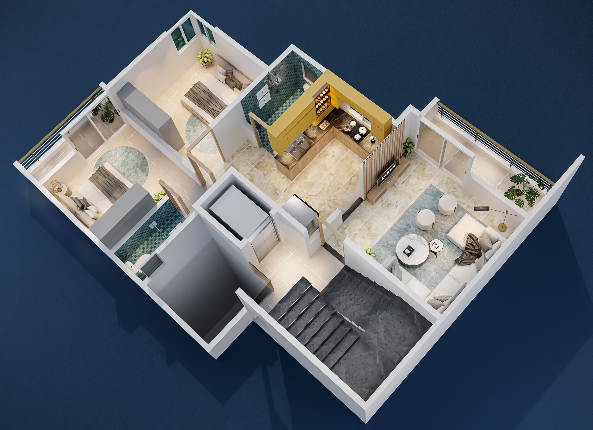 ArtStation - Apartment Interior Section View