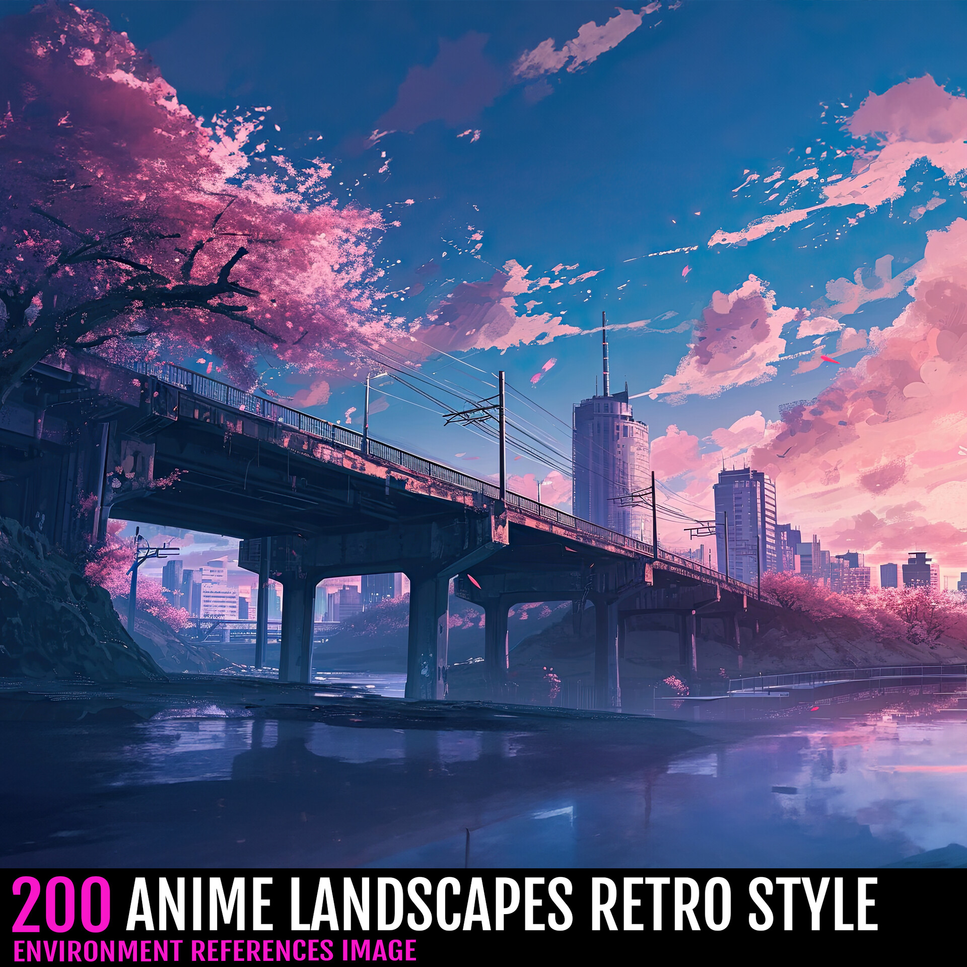 ArtStation - 200 ANIME LANDSCAPES RETRO STYLE / 4K