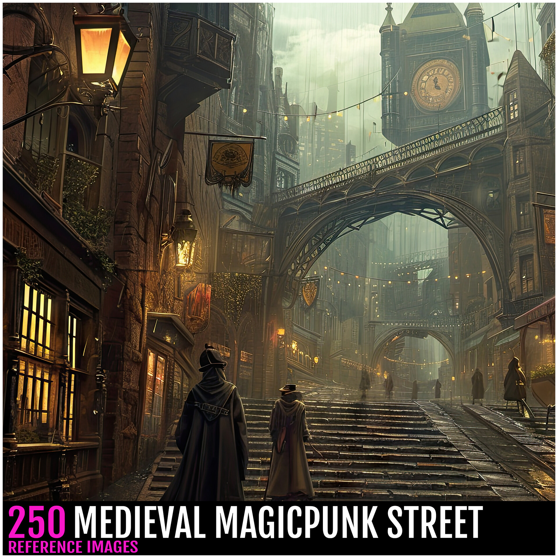 ArtStation - 250 MEDIEVAL MAGICPUNK STREET / 4K