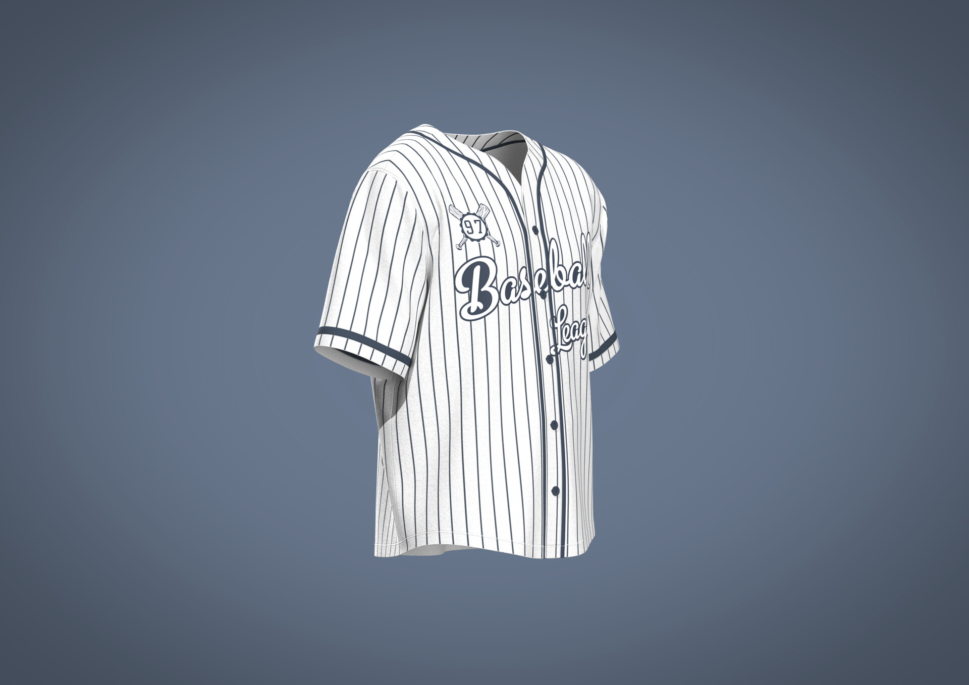 Kult - Mens baseball jersey striped & letter graphic