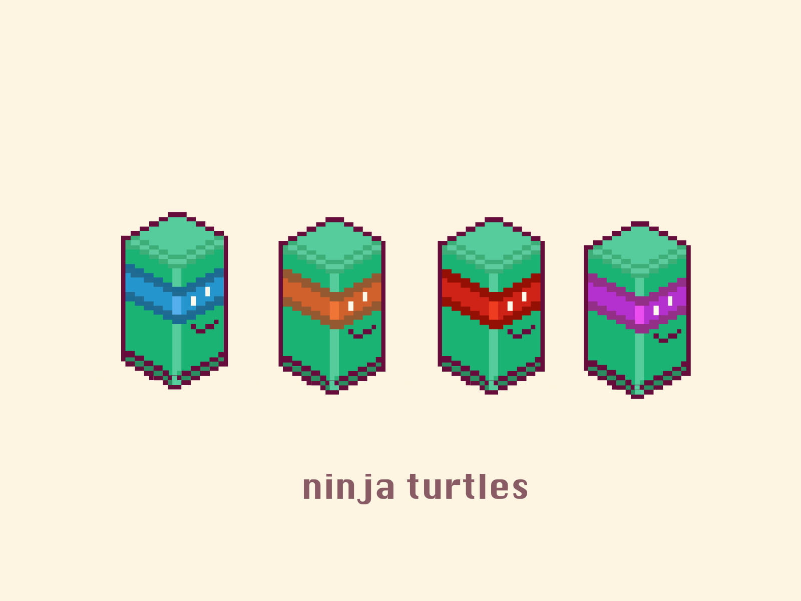 ArtStation - pixel art ninja turtles