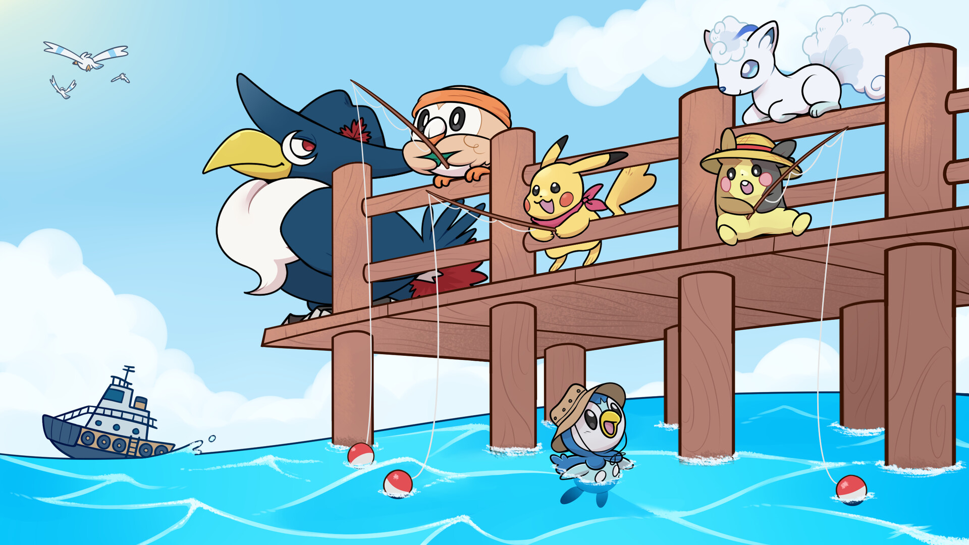 ArtStation - Commission - Jerm (jrmgnz) Pokemon Scene