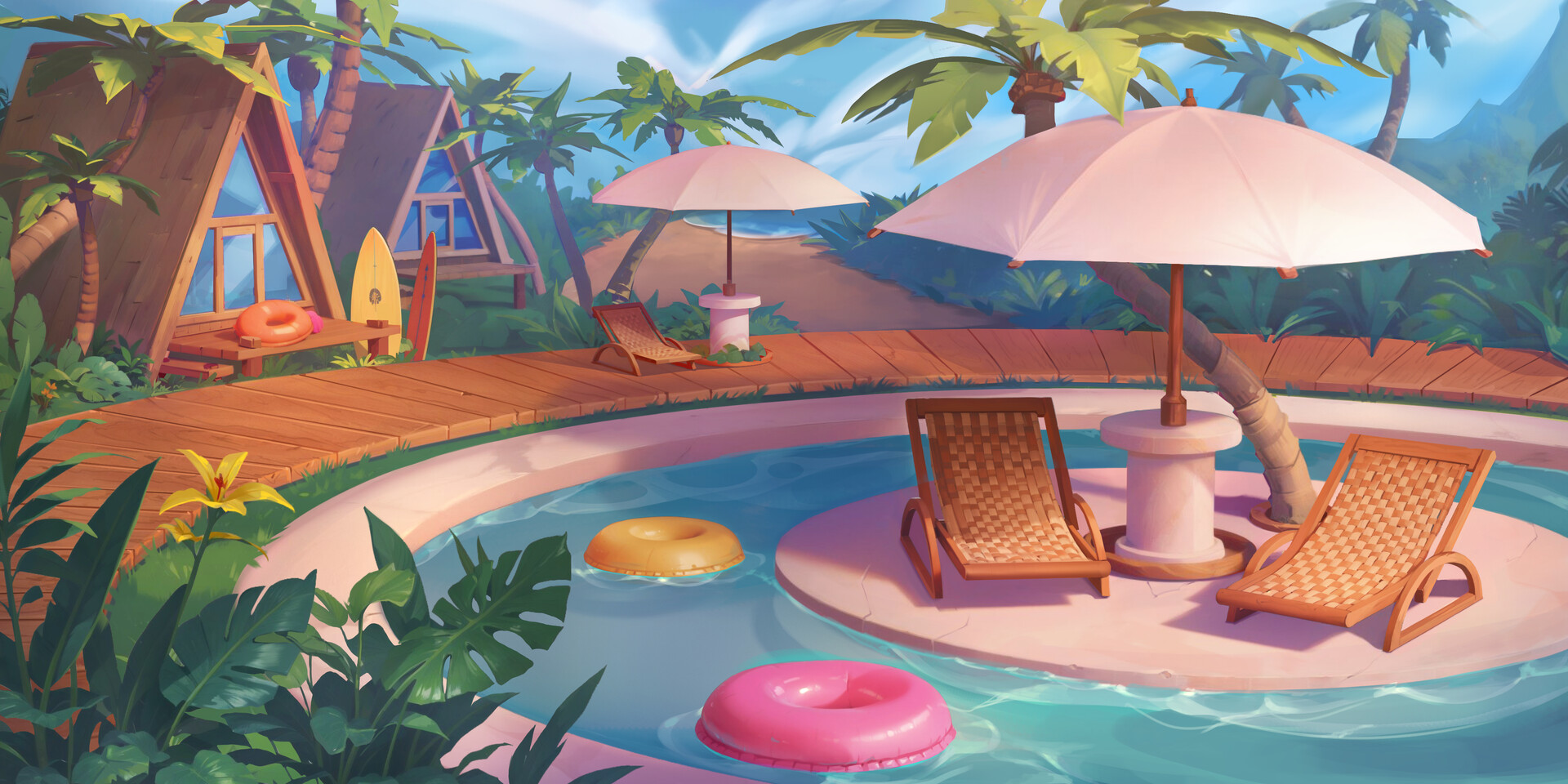 ArtStation - Pool. Beach holiday