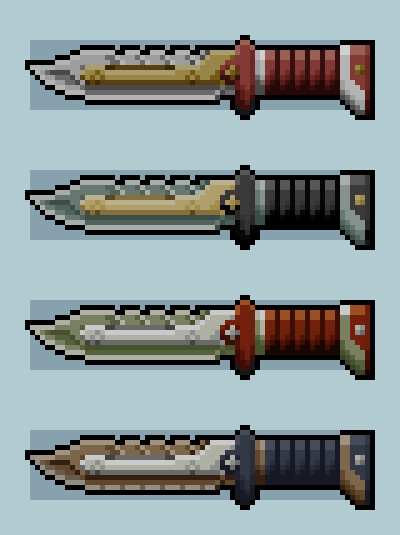 ArtStation - Knife design, Concept art (Pixel art)