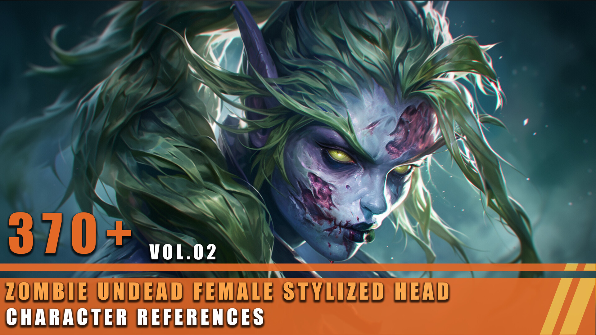 WaterLaw's Studio - 370+ Zombie Undead Female Stylized Head - Character ...