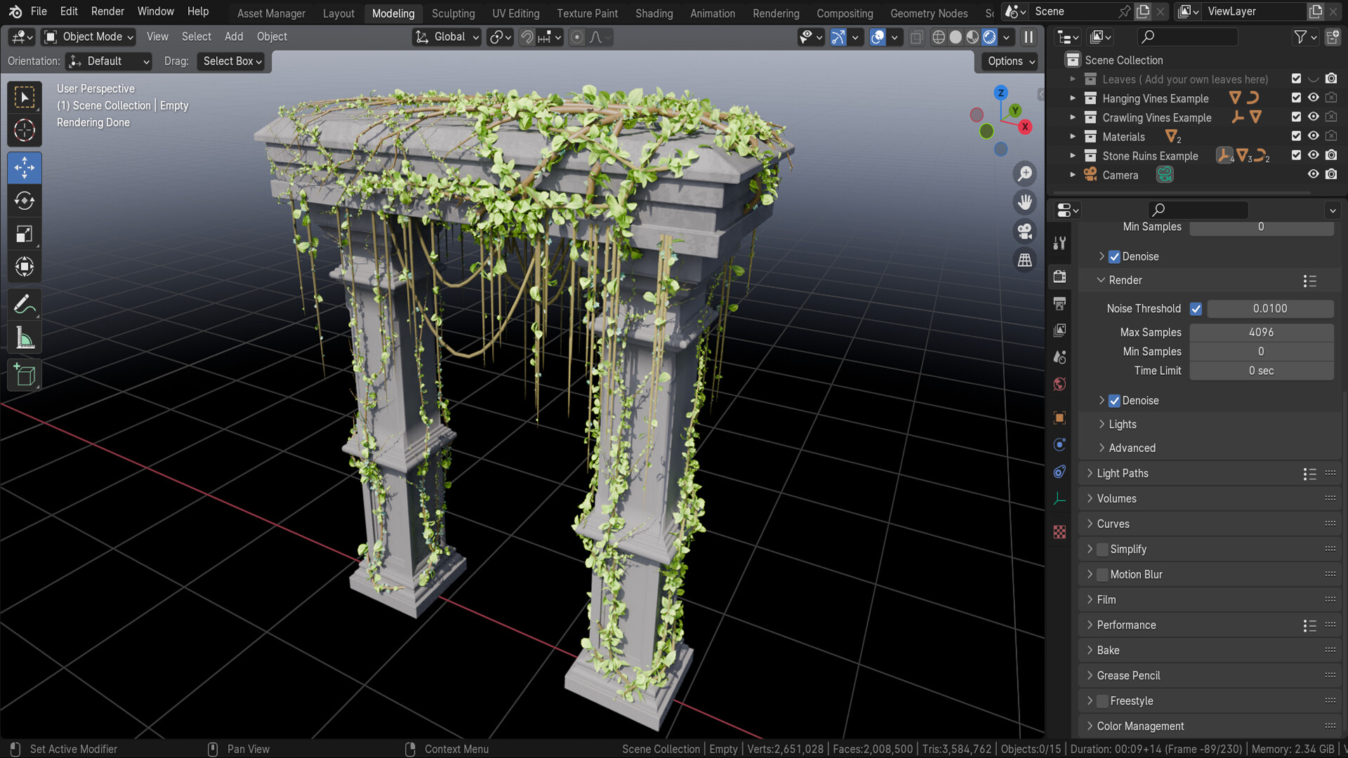 3D Tudor - Blender 4 Jungle Vines Geometry Node