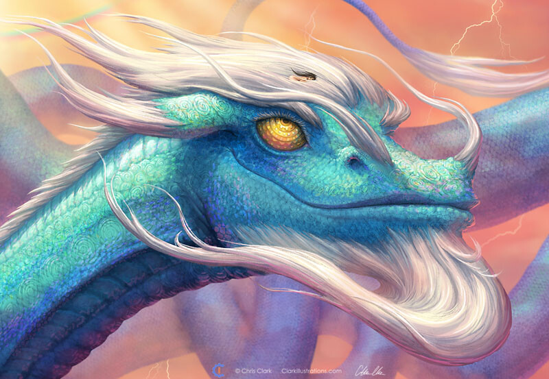 Chris Clark - Dragon Rider - 360 Panoramic PS & Panopainter