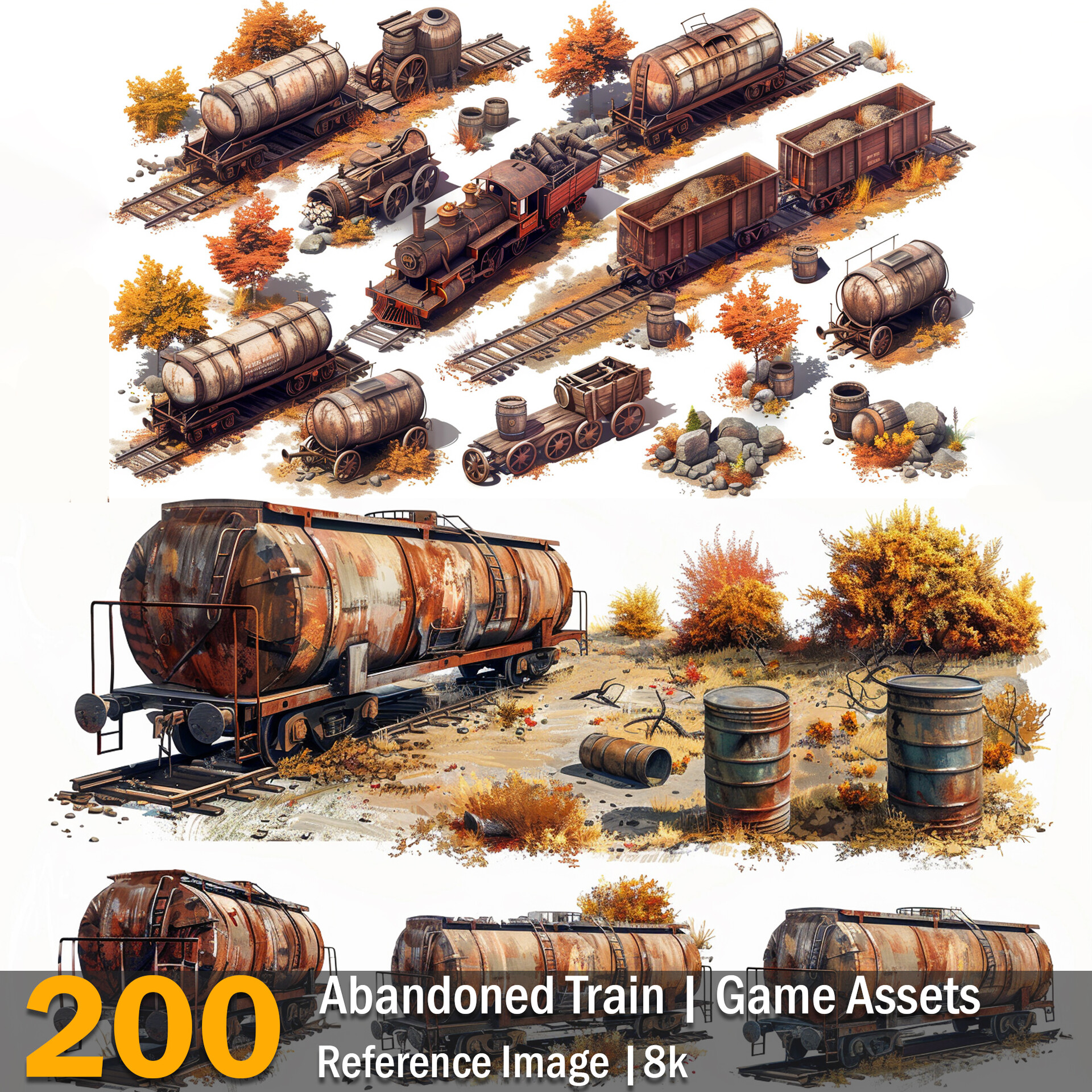 ArtStation - Abandoned Train | Game Assets | Reference Images | 8K