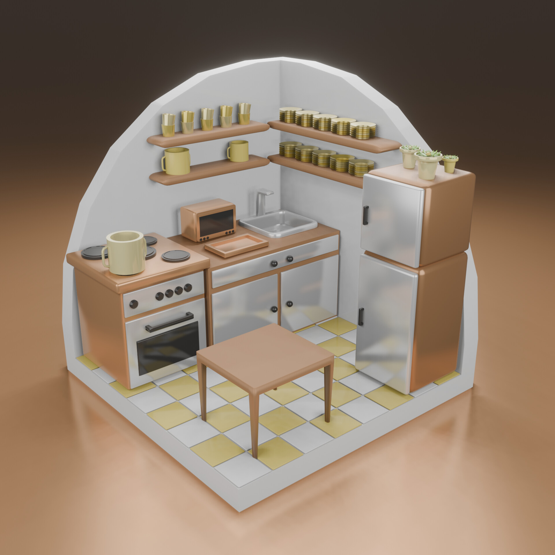 ArtStation - 3d room kitchen