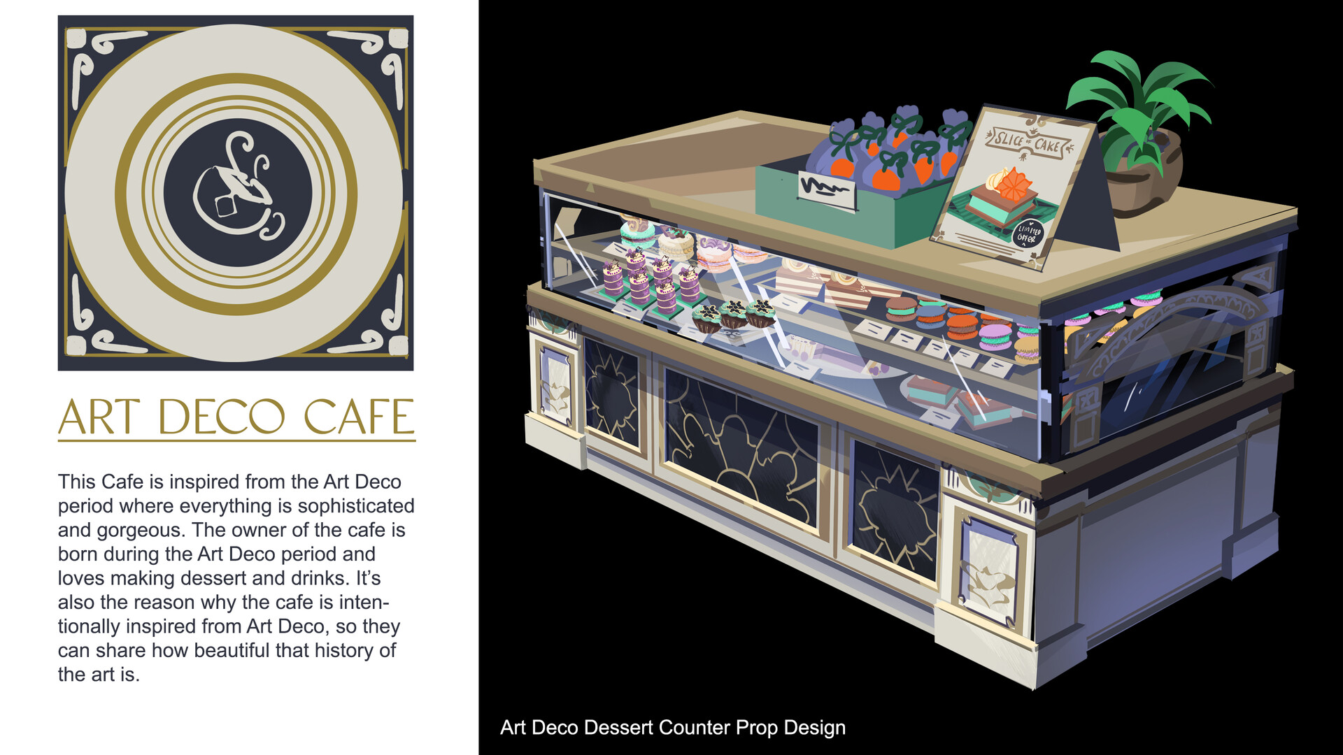 Gillian Galang - Art Deco Cafe Dessert Counter
