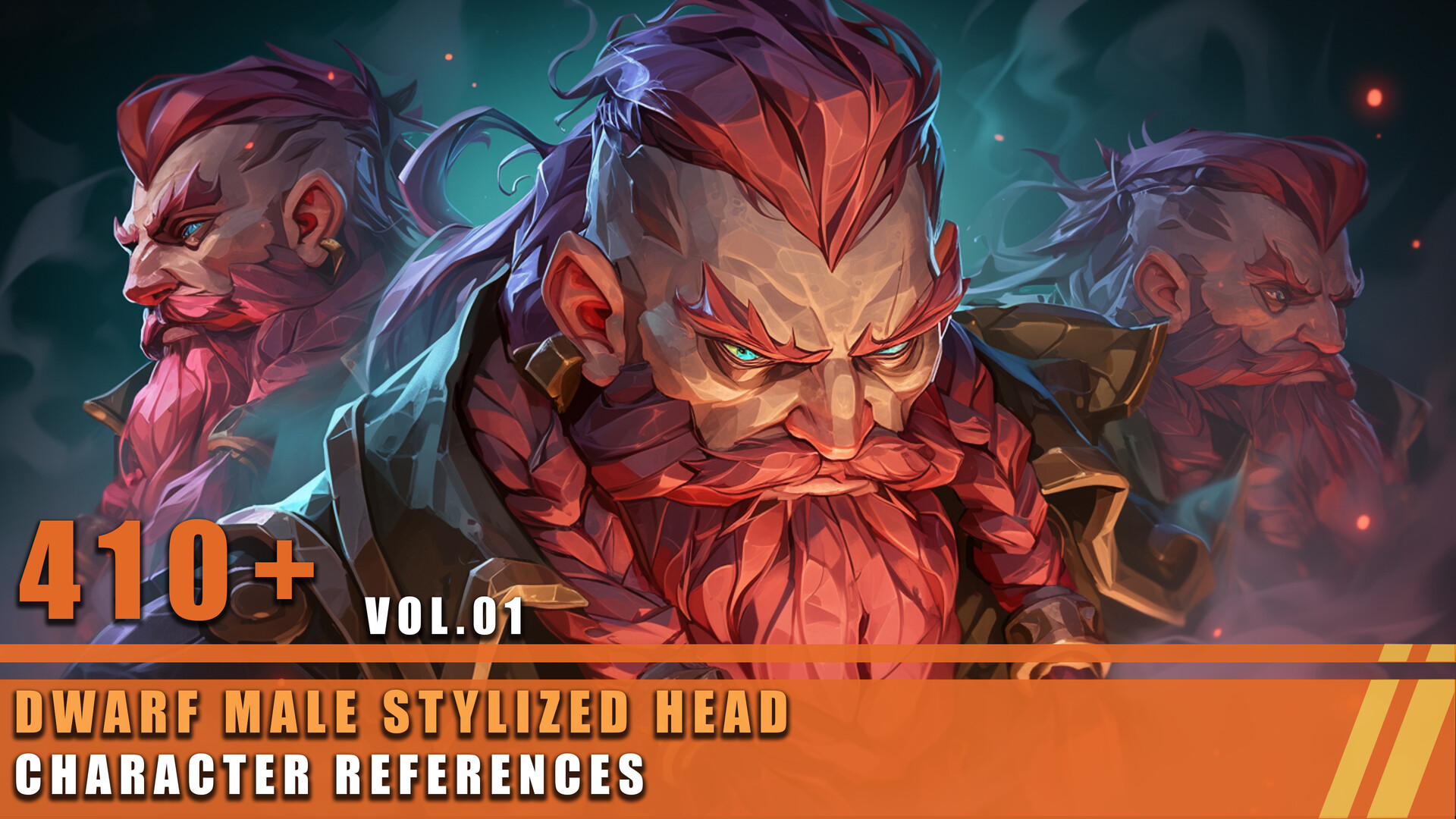 WaterLaw's Studio - 410+ Dwarf Male Stylized Head - Character ...