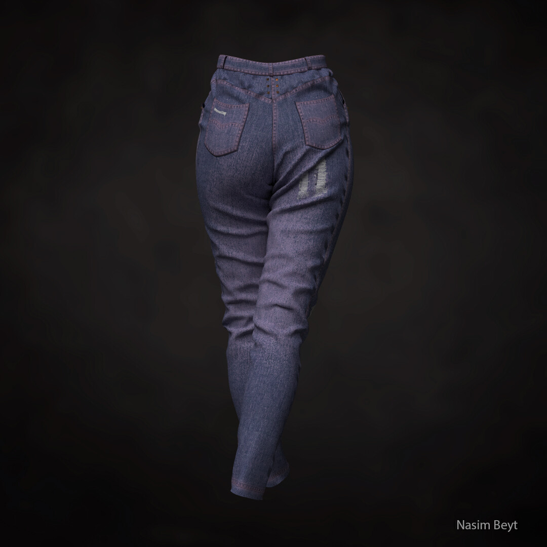 ArtStation - 3 Different Female Jeans Sets (VOL 01) with Texture. CLO3D ...
