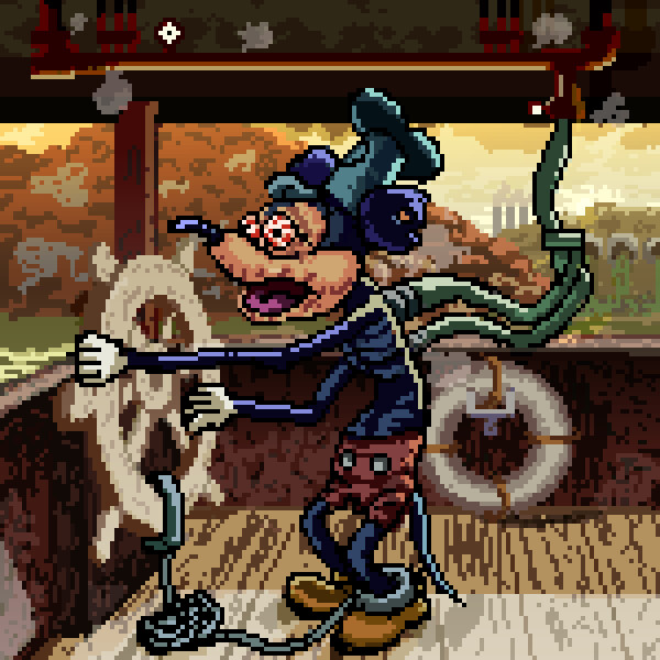 ArtStation - Dystopian Steambot Willie Pixel Art