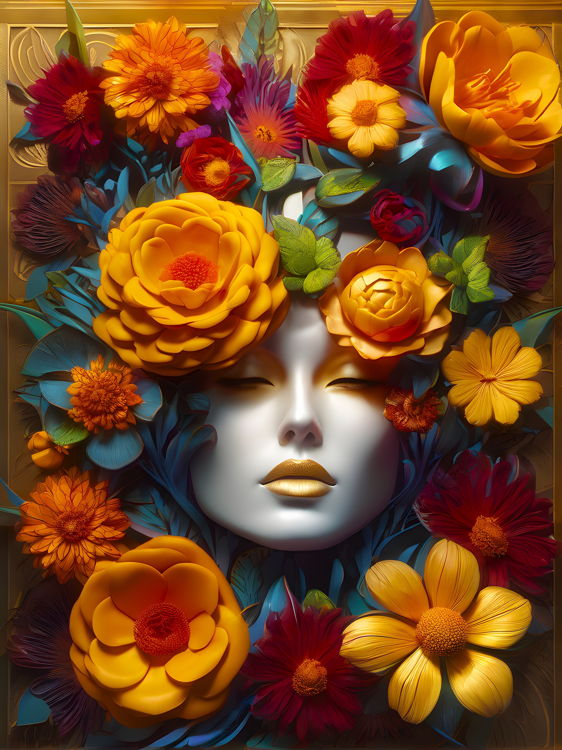 SizzBroArt - 3D Floral Collage - Masterpiece