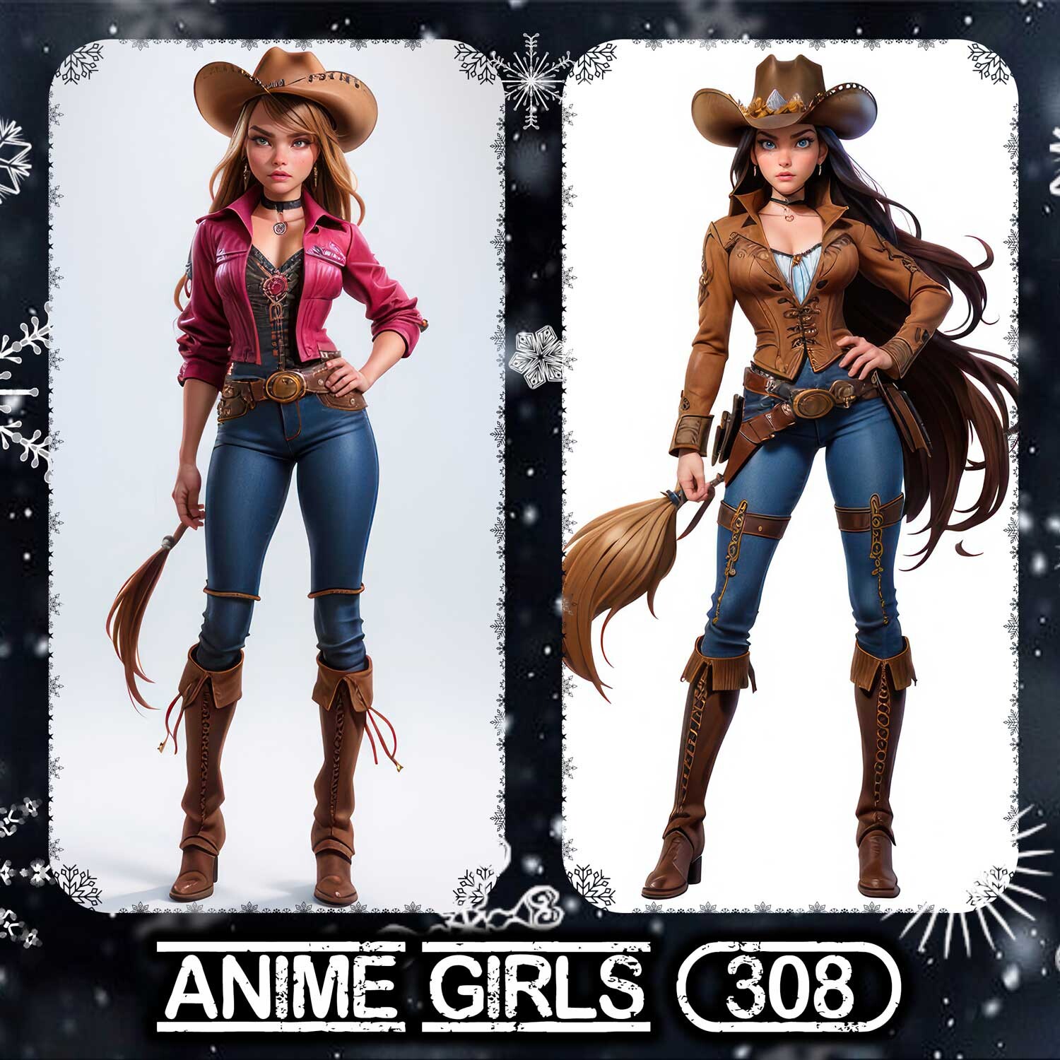 ArtStation - 360+ Anime Girls (Western Cowgirl Outfit) Images Reference ...