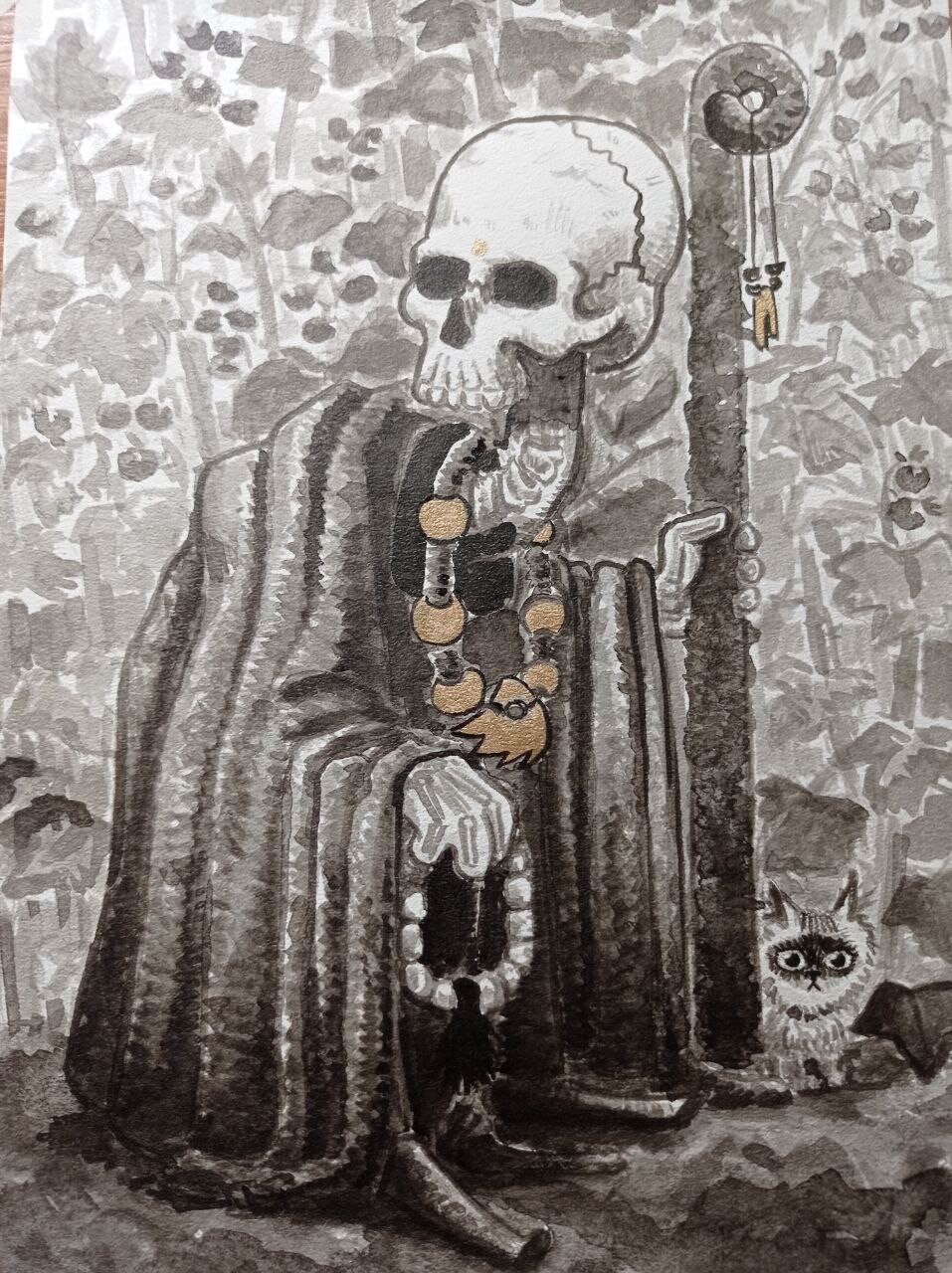 ArtStation - Skull Monk and his companion