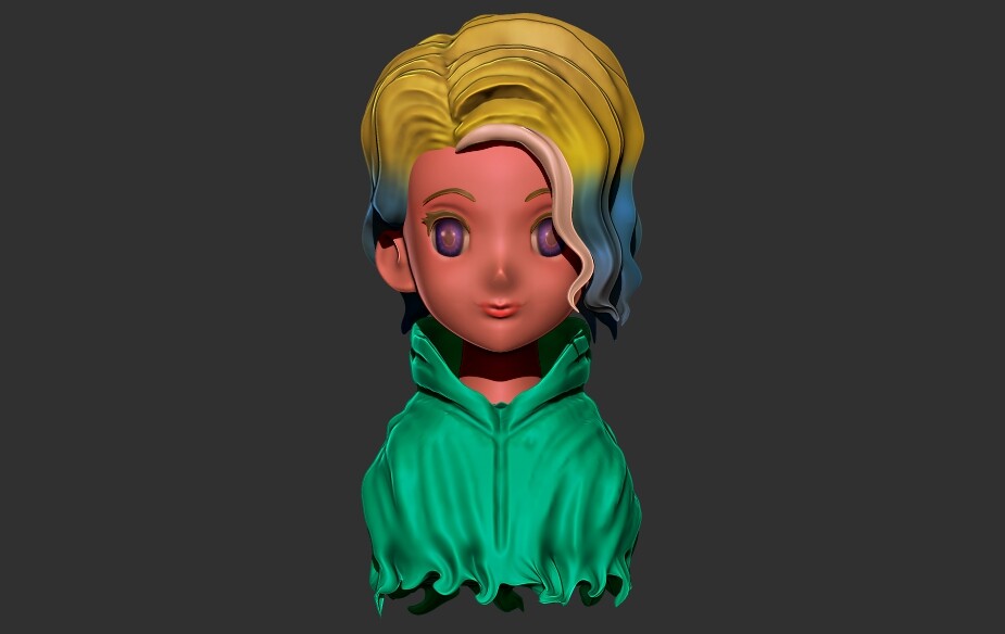 ArtStation - Gradient Hair girl